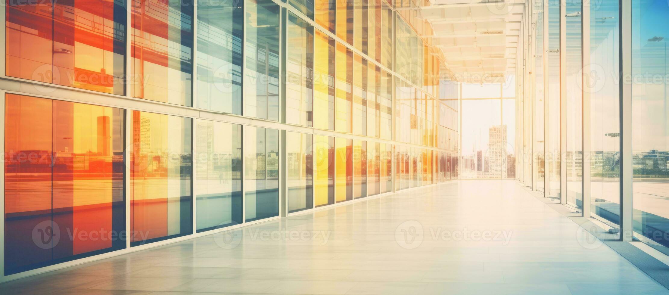 Ai Generated Bright Business Inside Modern Window Hall Floor Glass Room Blue Empty Architecture