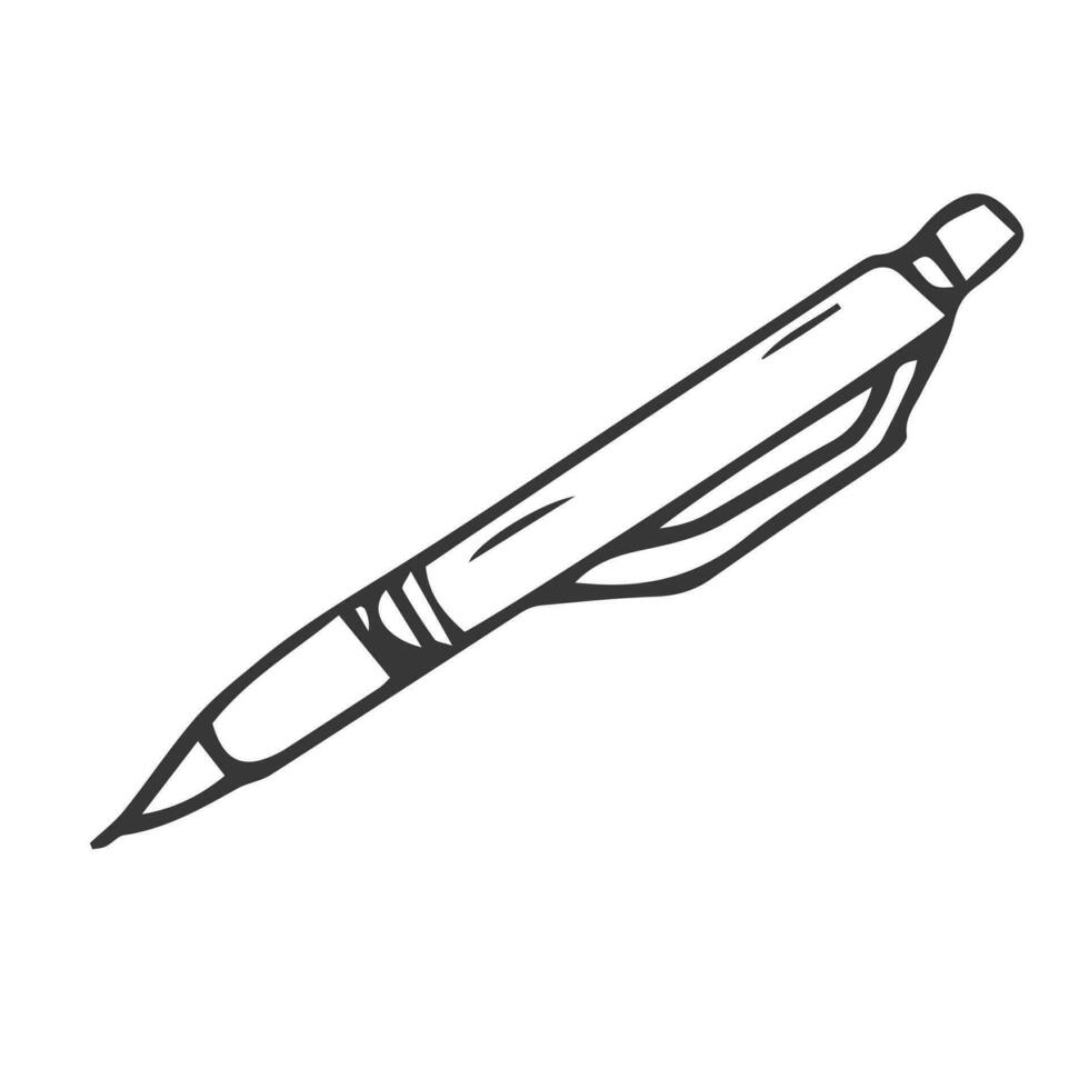 Hand drawn ball pen in outline sketch style, vector illustration ...