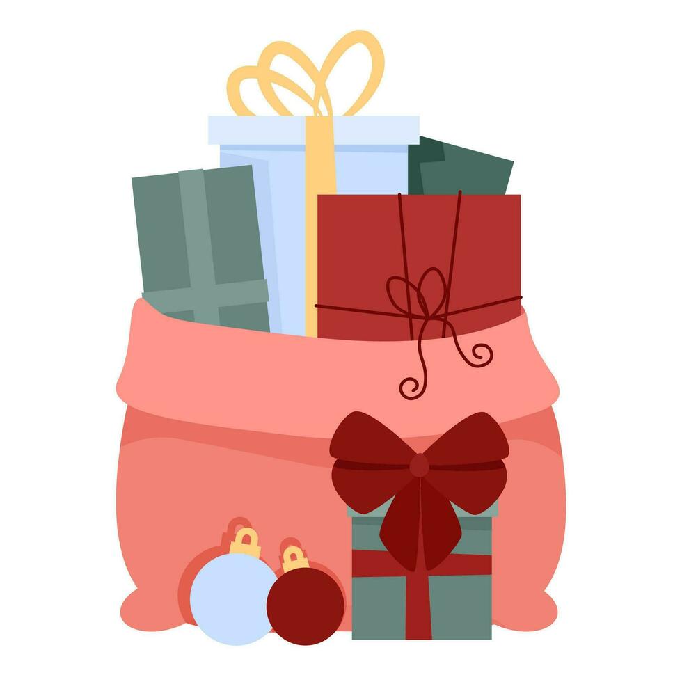 Sack full of Christmas gifts 35193891 Vector Art at Vecteezy