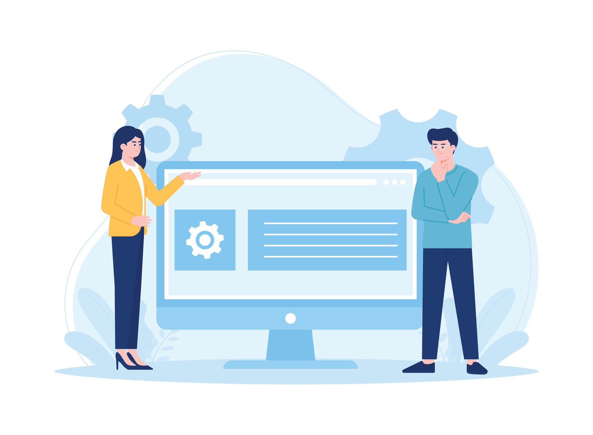 programming software problems on computers concept flat illustration ...