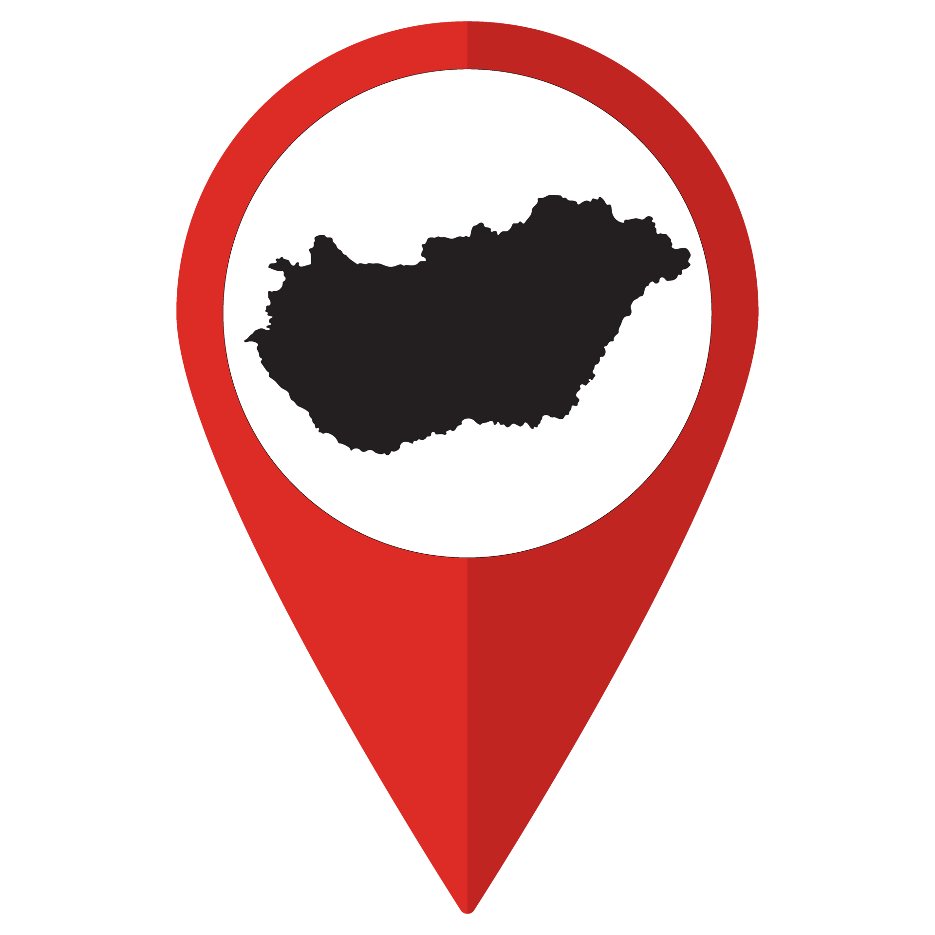 Red Pointer Or Pin Location With Hungary Map Inside Map Of Hungary 35196494 Png