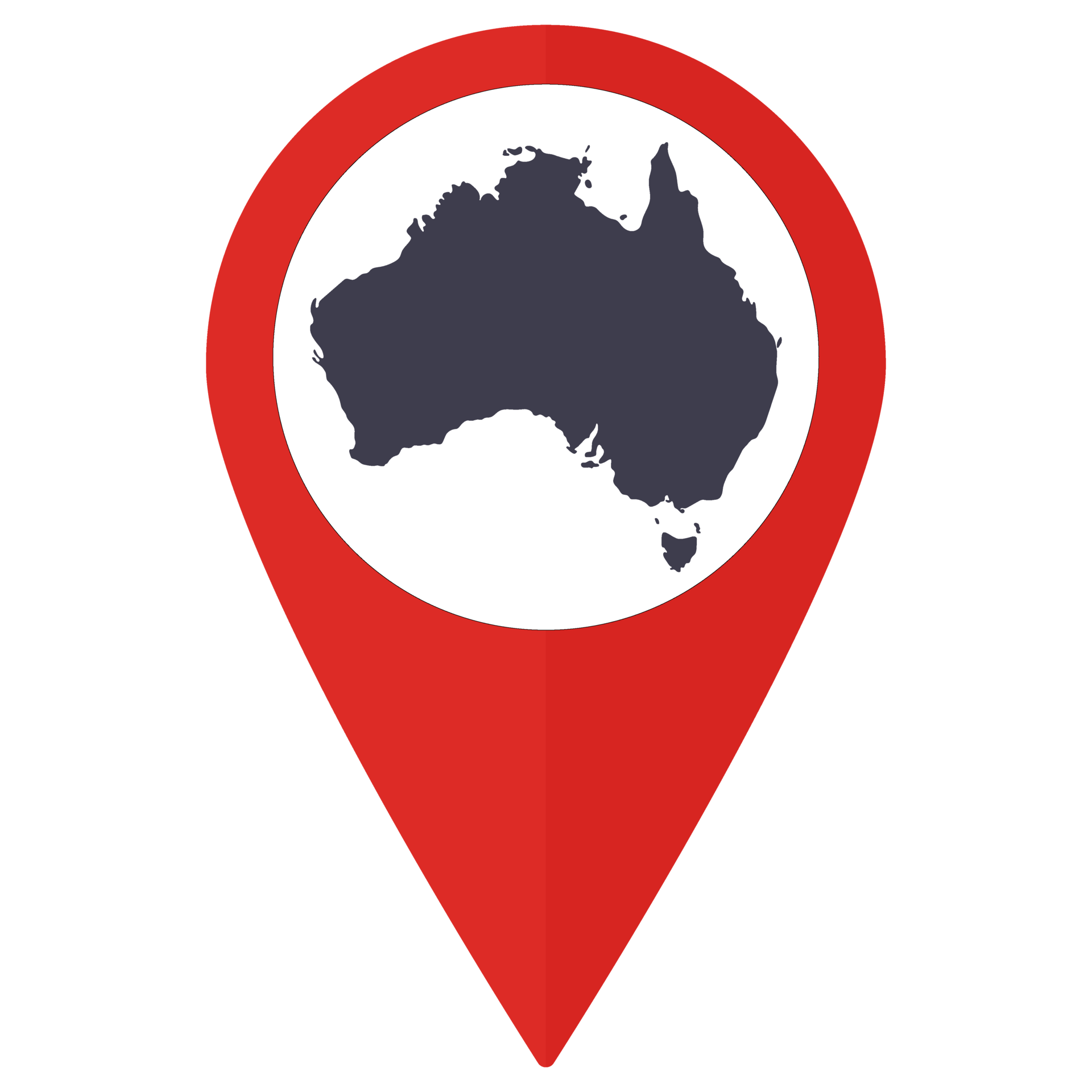 Red Pointer Or Pin Location With Australia Map Inside Map Of Australia 35196495 Png