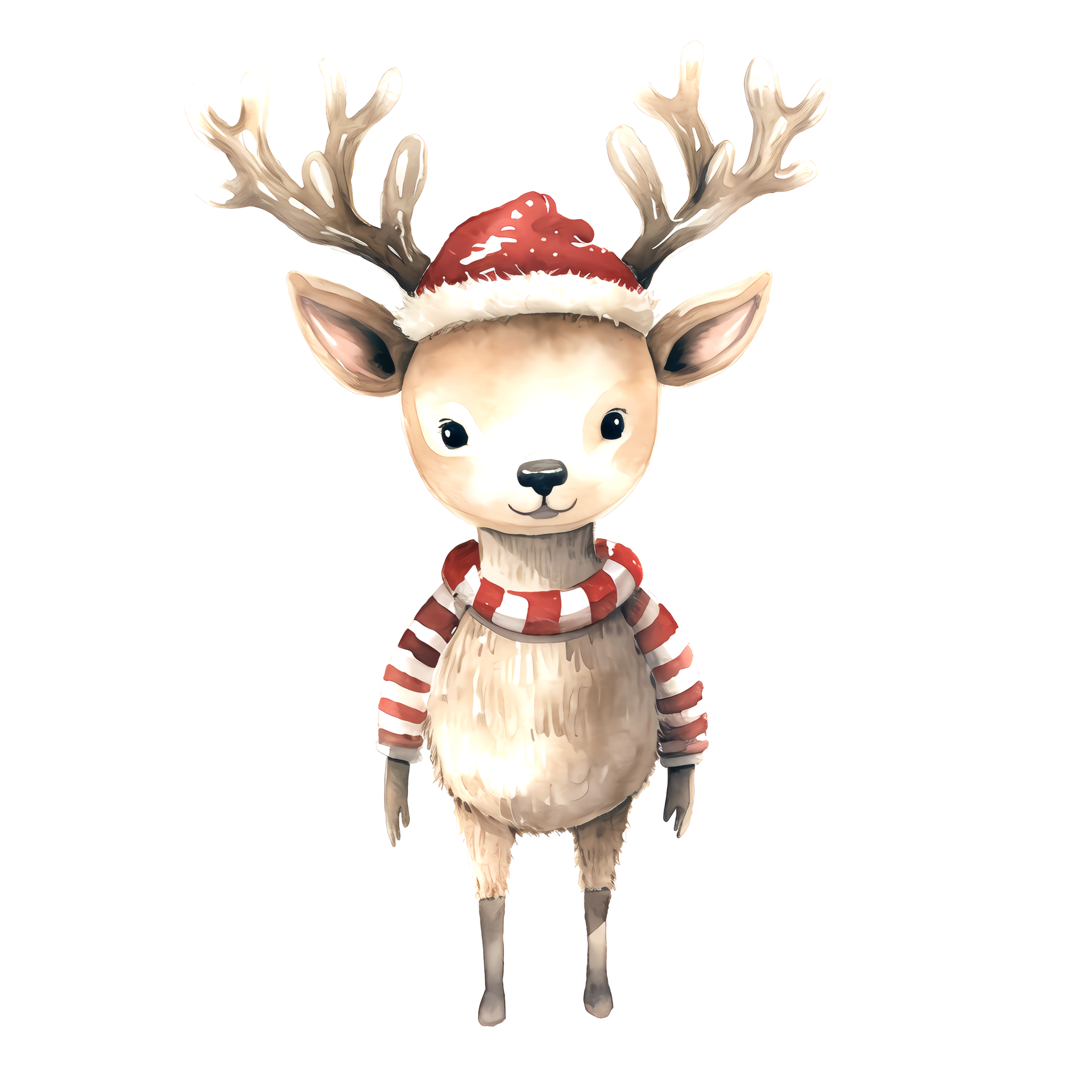 Ai Generated Watercolor Christmas Deer Clipart Ai Generated 35198480 Png