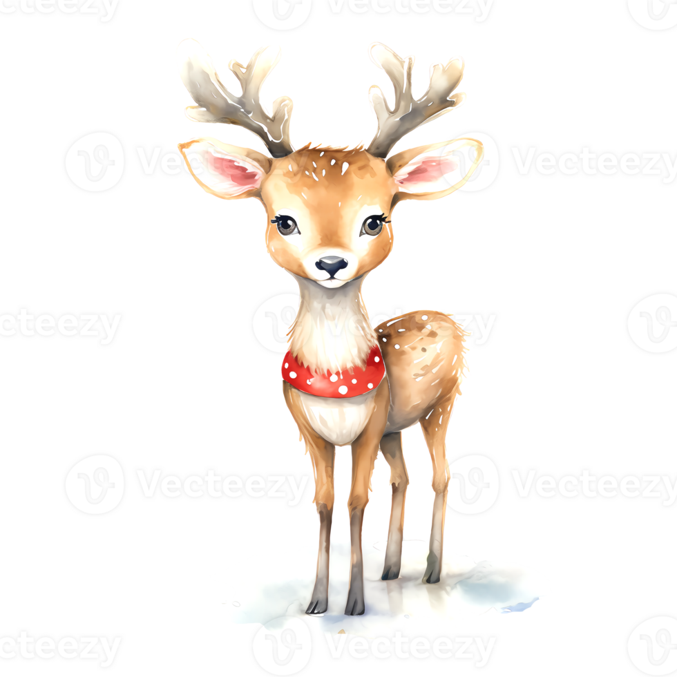 Ai Generated Watercolor Christmas Deer Clipart Ai Generated 35198485 Png