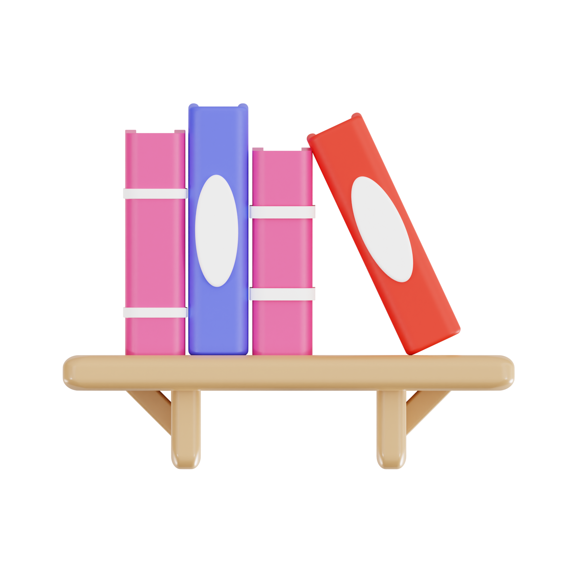 3d bookshelf with transparent background, library 3d icon set 35201076 PNG