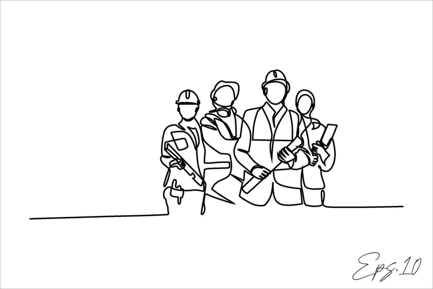 continuous line vector illustration design of building architect ...