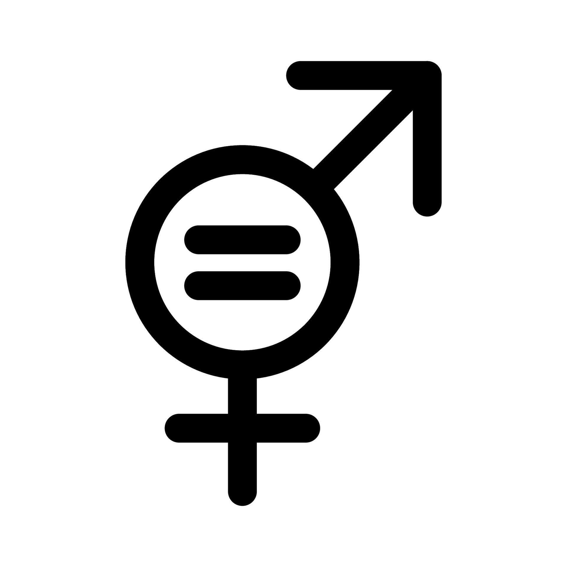 Gender Equality Symbol Isolated On White Background Men And Women