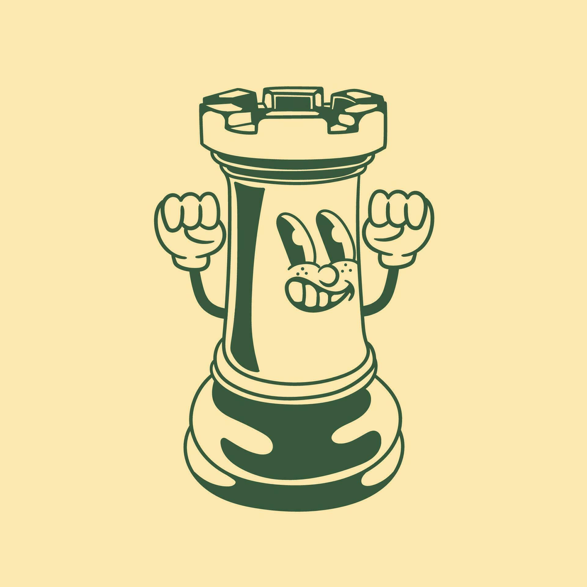 Vintage Character Design Of Chess Piece Rook 35208895 Vector Art At Vecteezy