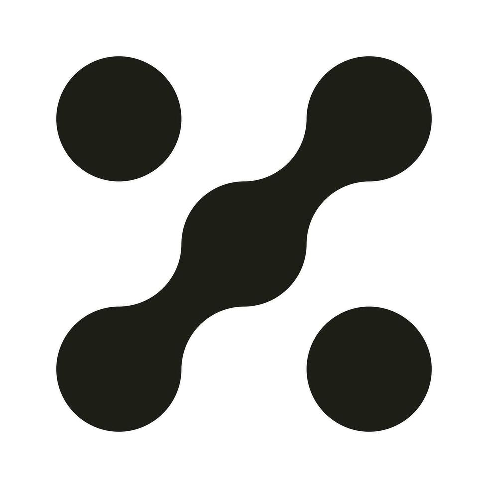 Metaball logo. Connected dots icon. Circles pattern symbol. Texture abstract element. Connected ...
