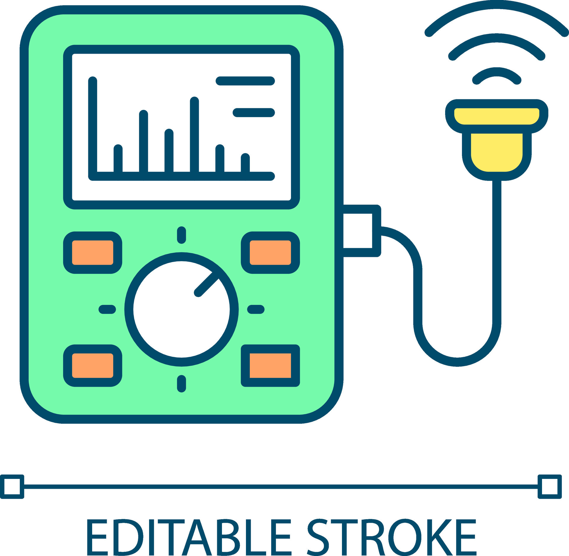 2D editable ultrasonic analysis icon representing predictive ... 2D editable ultrasonic analysis icon representing predictive ...