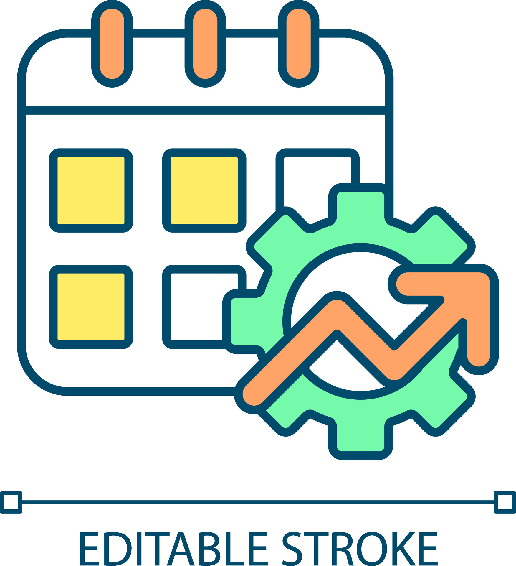 2D editable improve maintenance planning icon representing predictive ... 2D editable improve maintenance planning icon representing predictive ...
