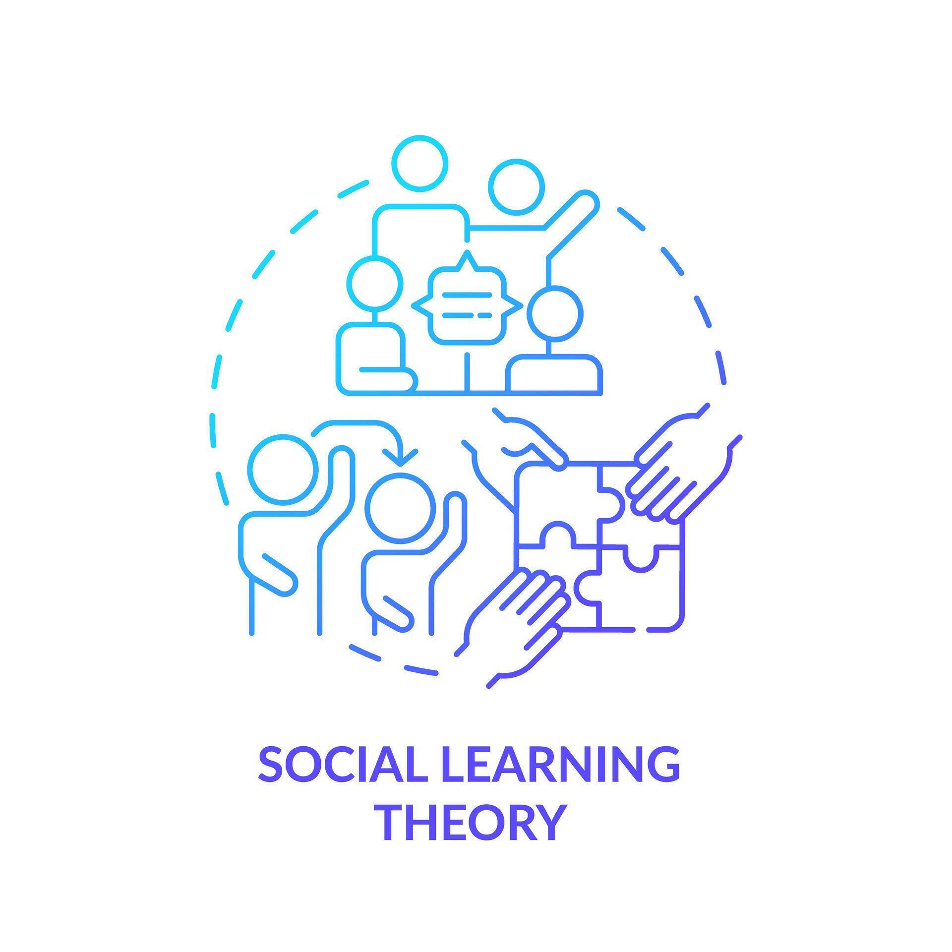 2d Gradient Social Learning Theory Icon Simple Vector Thin Line