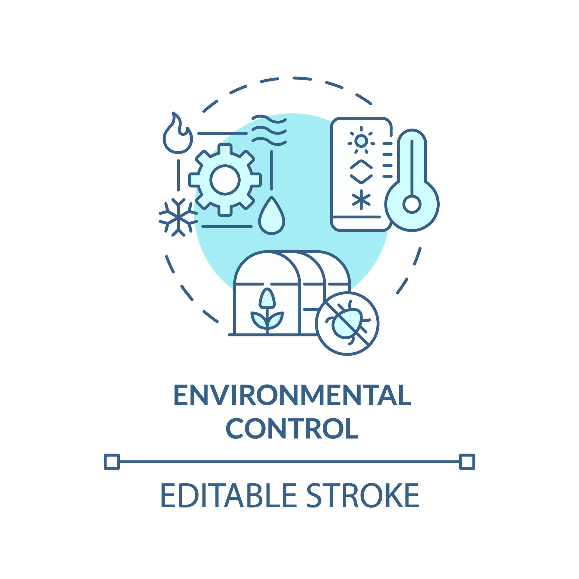 2D editable blue environmental control icon, monochromatic isolated vector, integrated pest ...