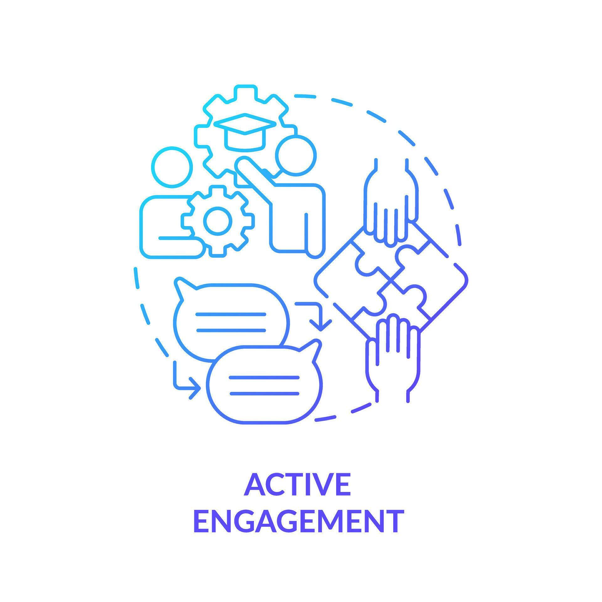 2d Gradient Active Engagement Icon Simple Vector Thin Line