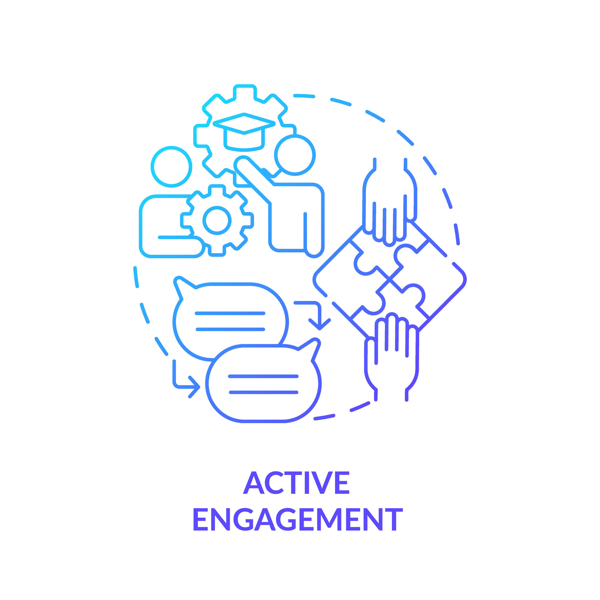 2D gradient active engagement icon, simple vector, thin line ...