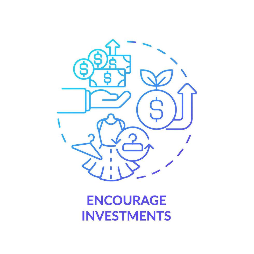2d Gradient Icon Encourage Investments Concept Simple Isolated Vector Sustainable Fashion Thin