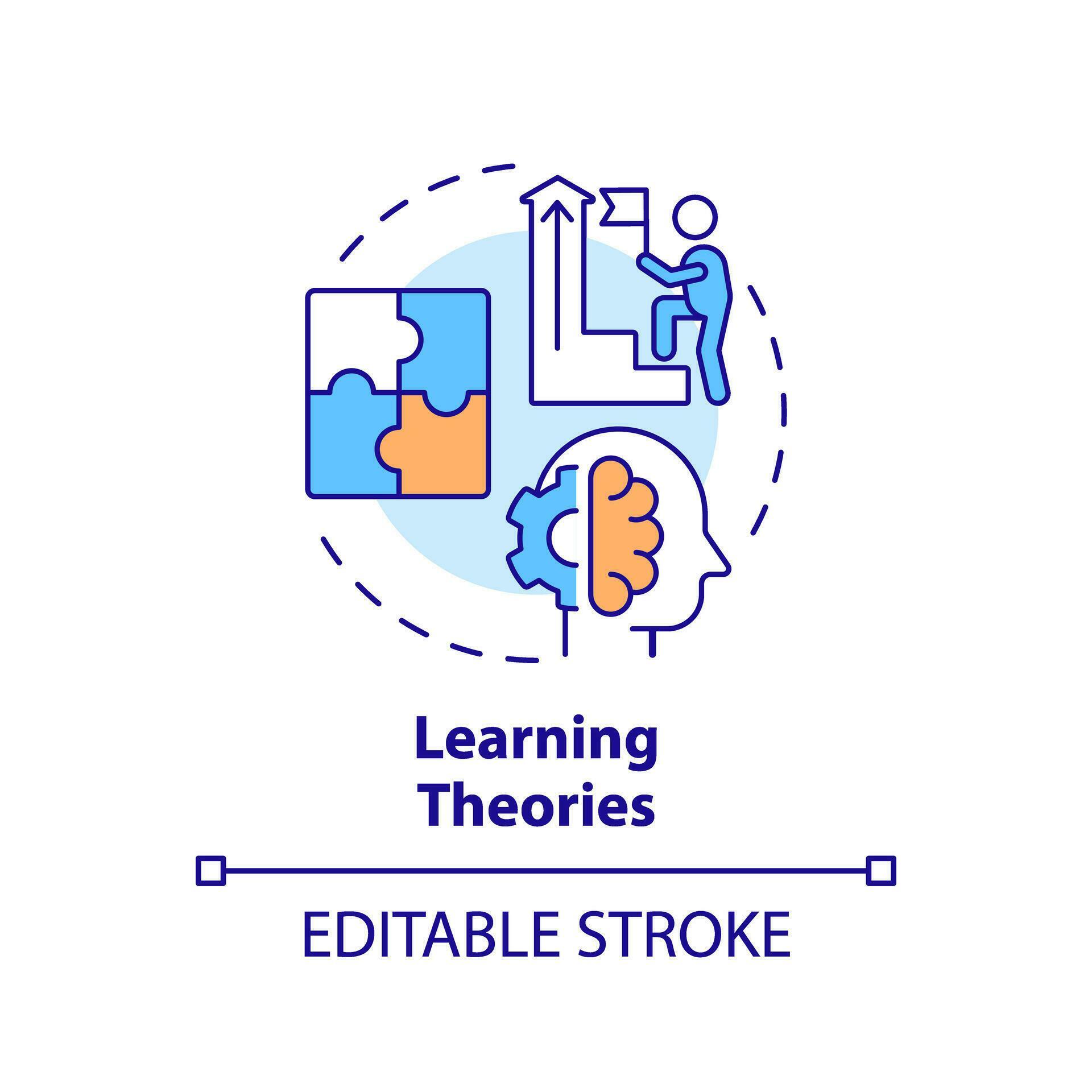 2d Editable Thin Line Icon Learning Theories Concept Isolated Vector