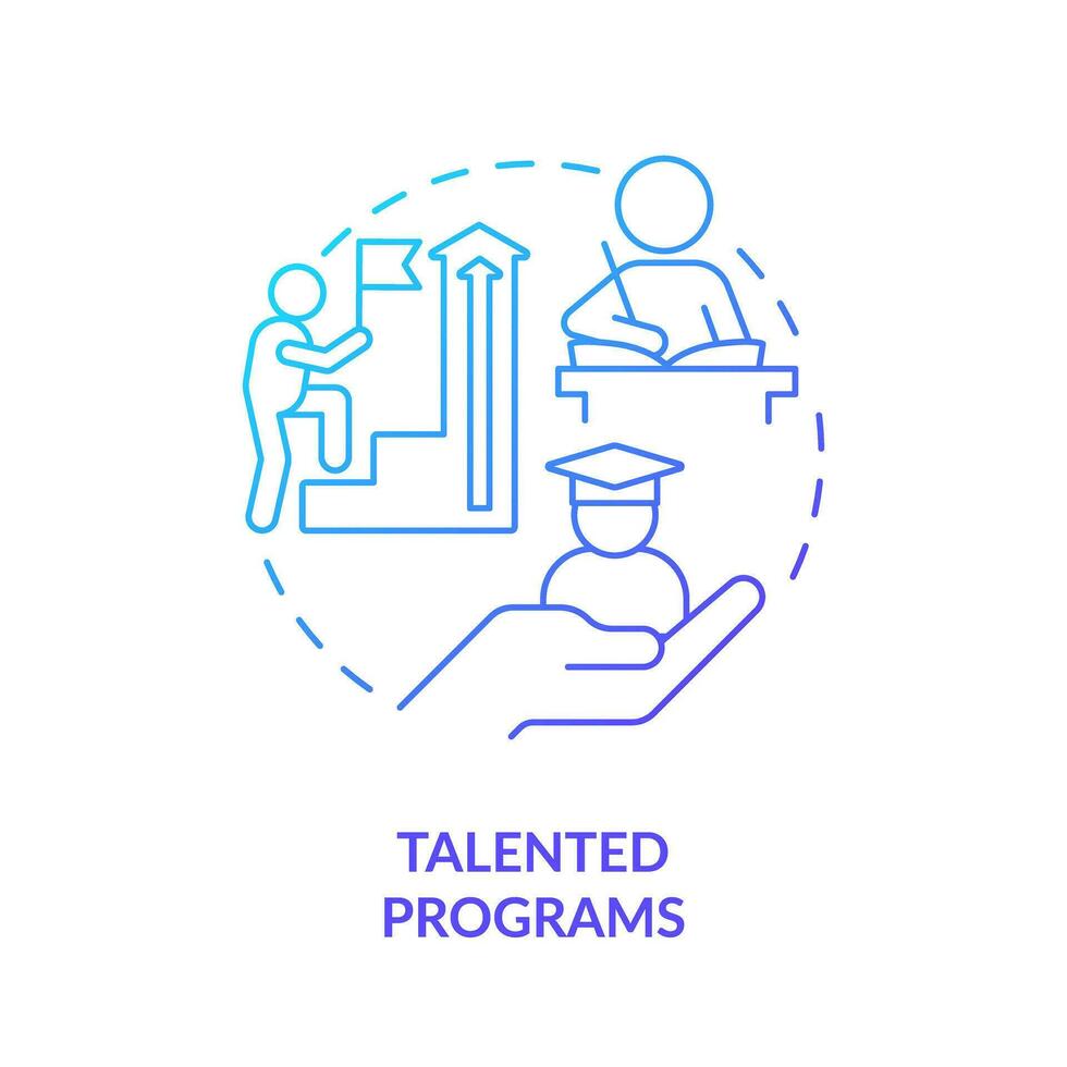 2d Gradient Talented Programs Icon Simple Vector Thin Line