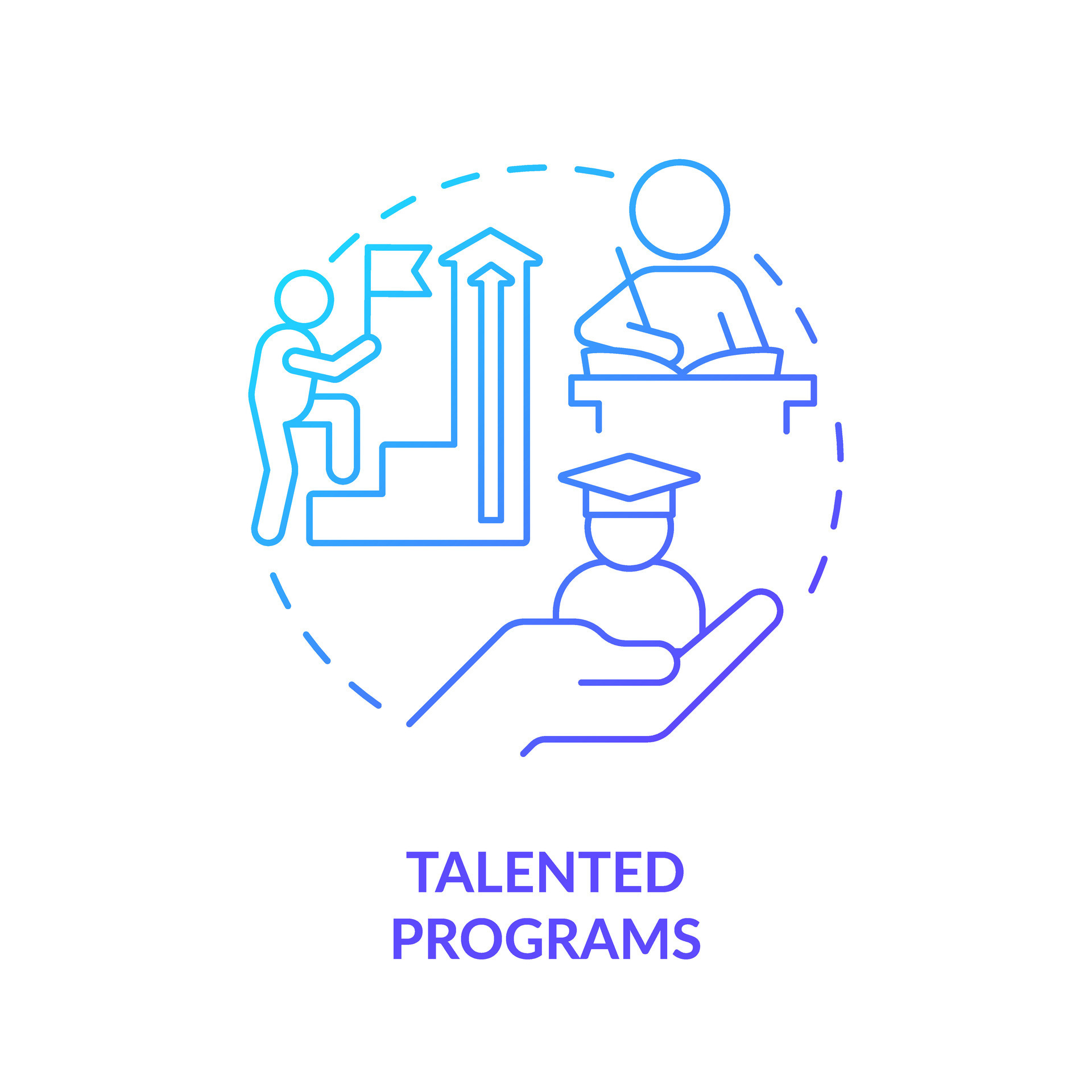 2d Gradient Talented Programs Icon Simple Vector Thin Line