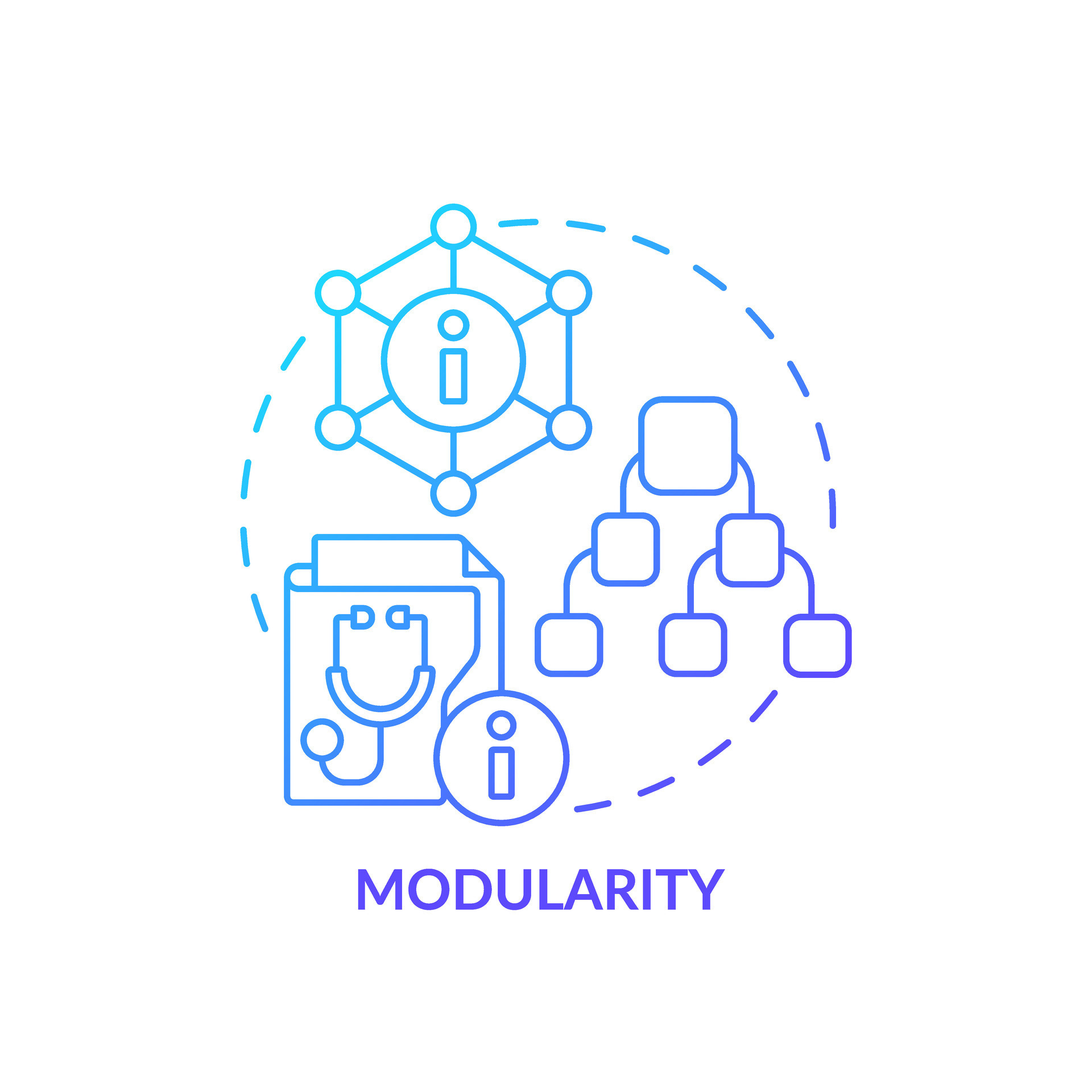 2D gradient blue icon modularity concept, isolated vector, health ...