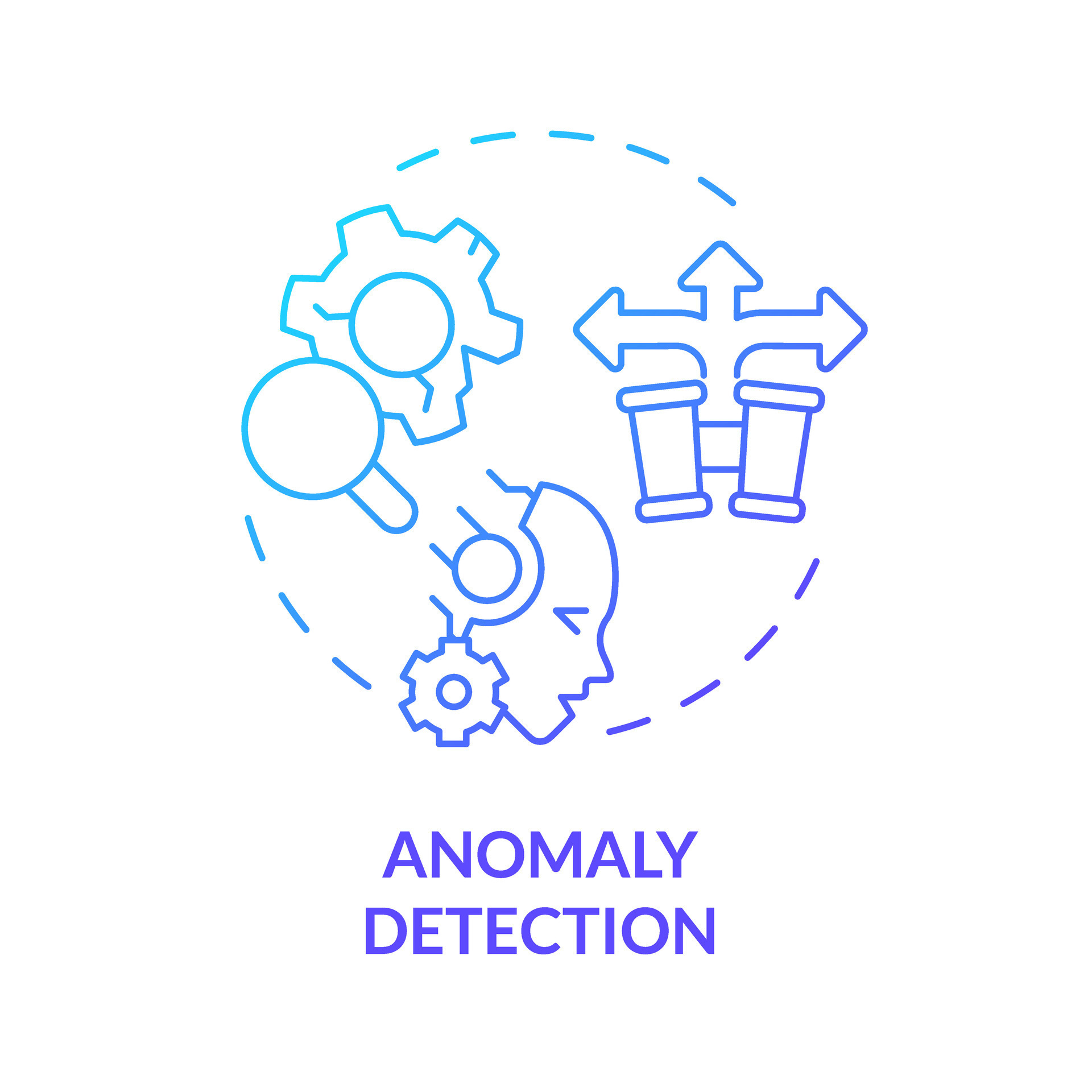 2d Anomaly Detection Gradient Icon Representing Ai Ops Isolated Vector