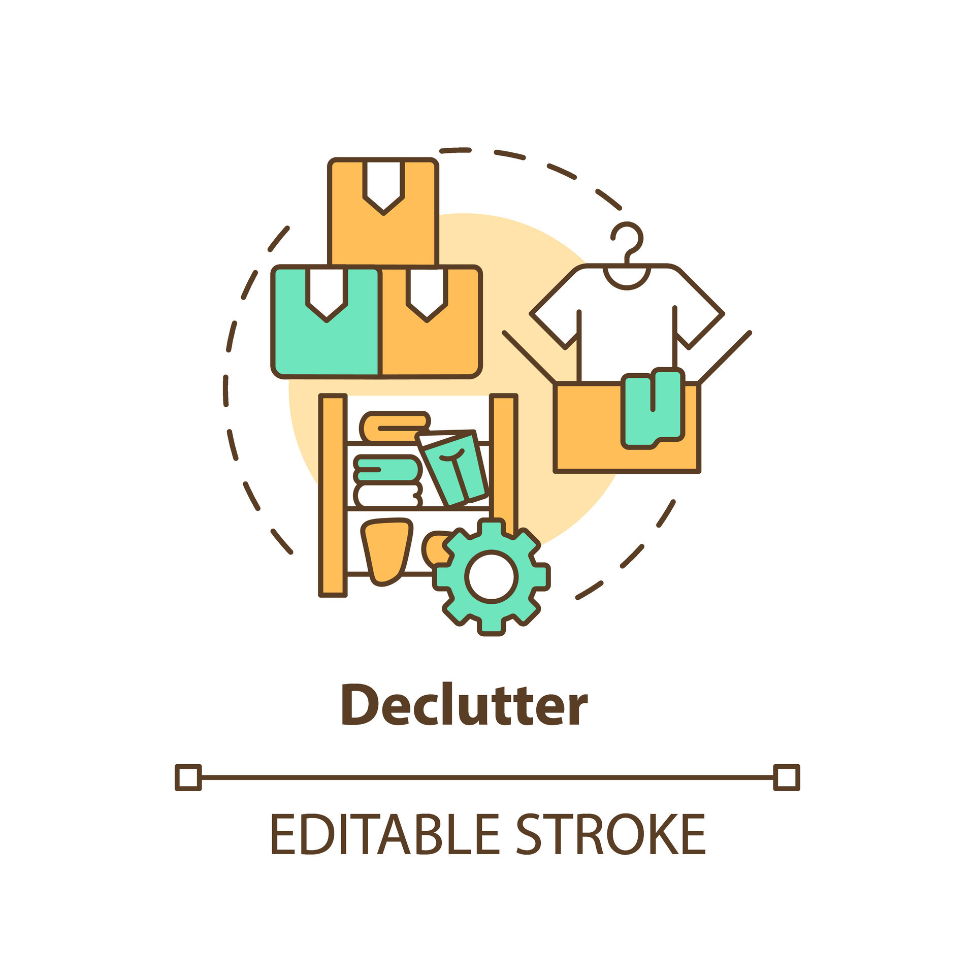 2d Editable Declutter Icon Representing Moving Service Simple Isolated Vector Multicolor Thin