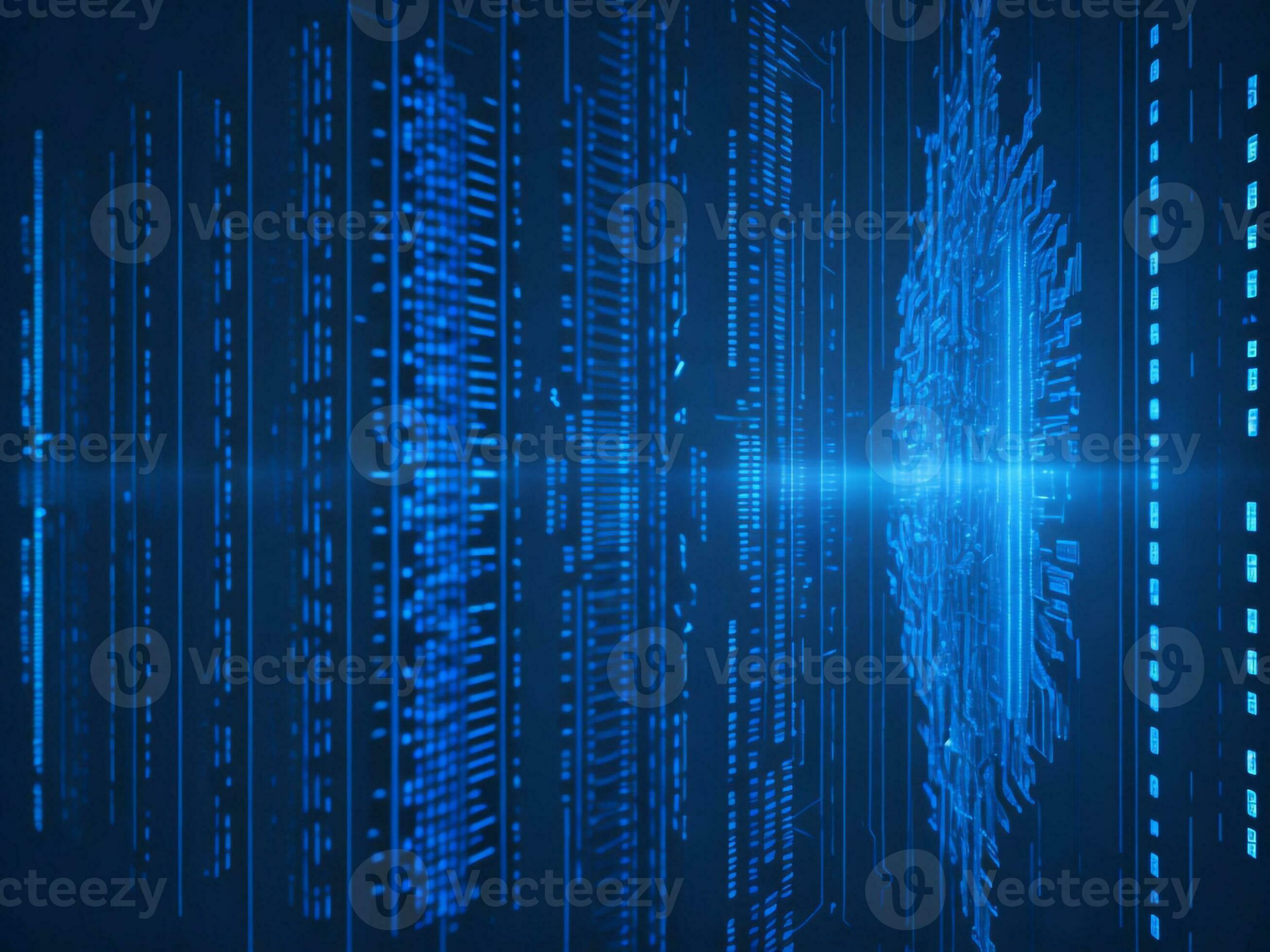 Ai Generated Blue Digital Binary Data On Computer Screen Background Binary Code Background