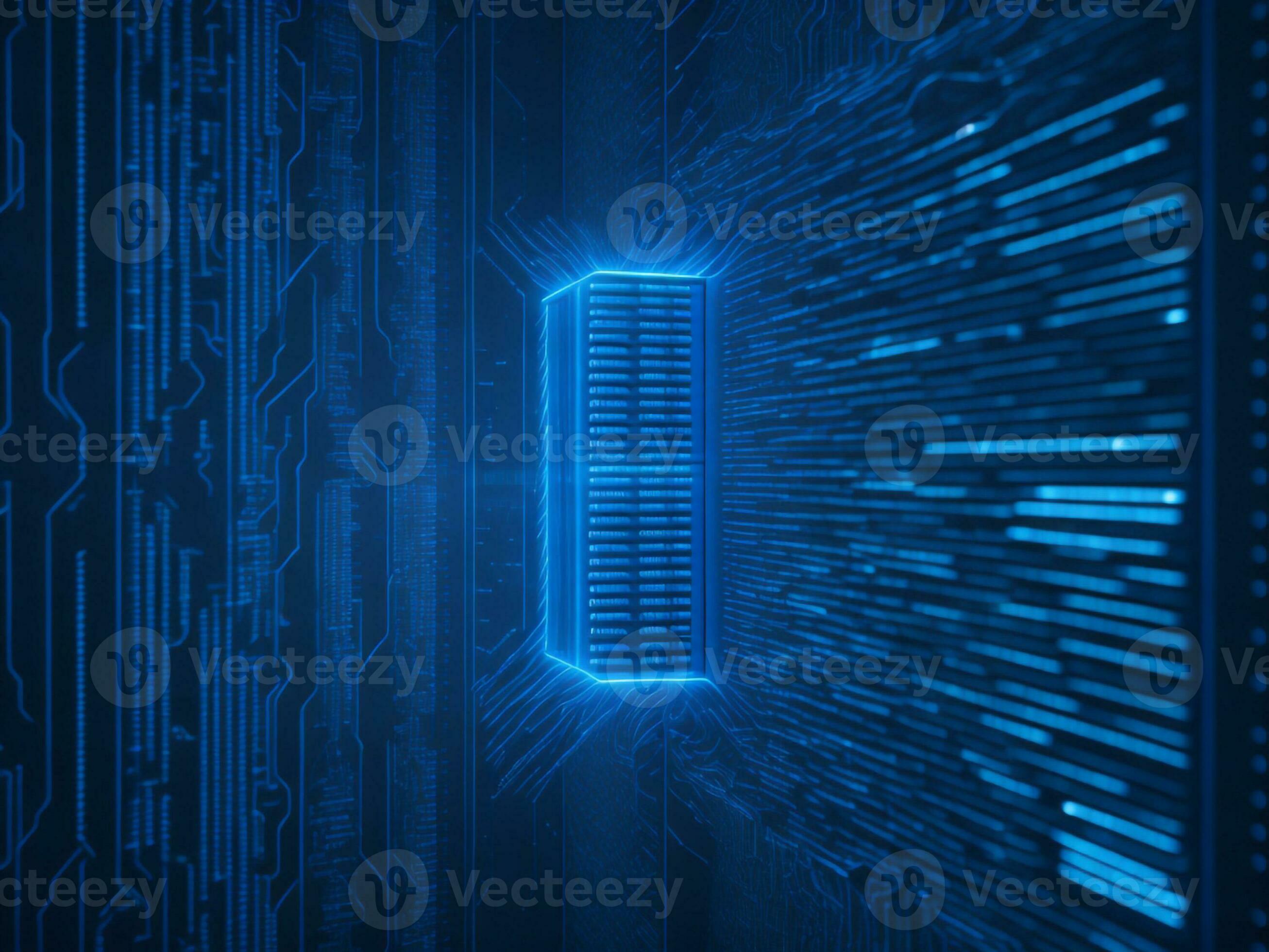 Ai Generated Blue Digital Binary Data On Computer Screen Background Binary Code Background 9672