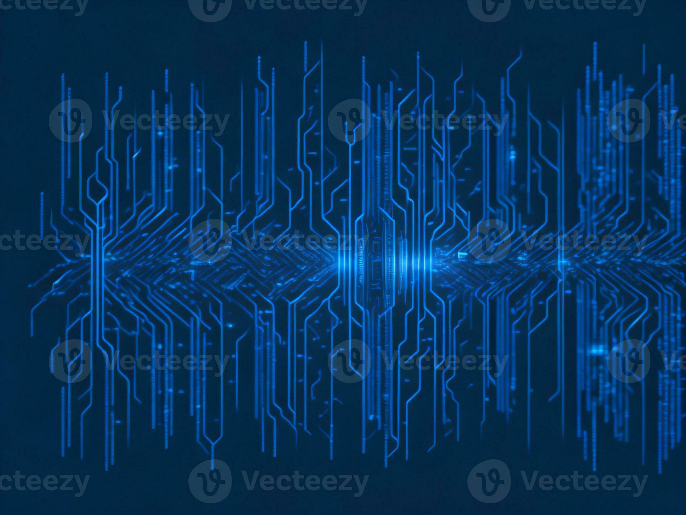Ai Generated Blue Digital Binary Data On Computer Screen Background Binary Code Background