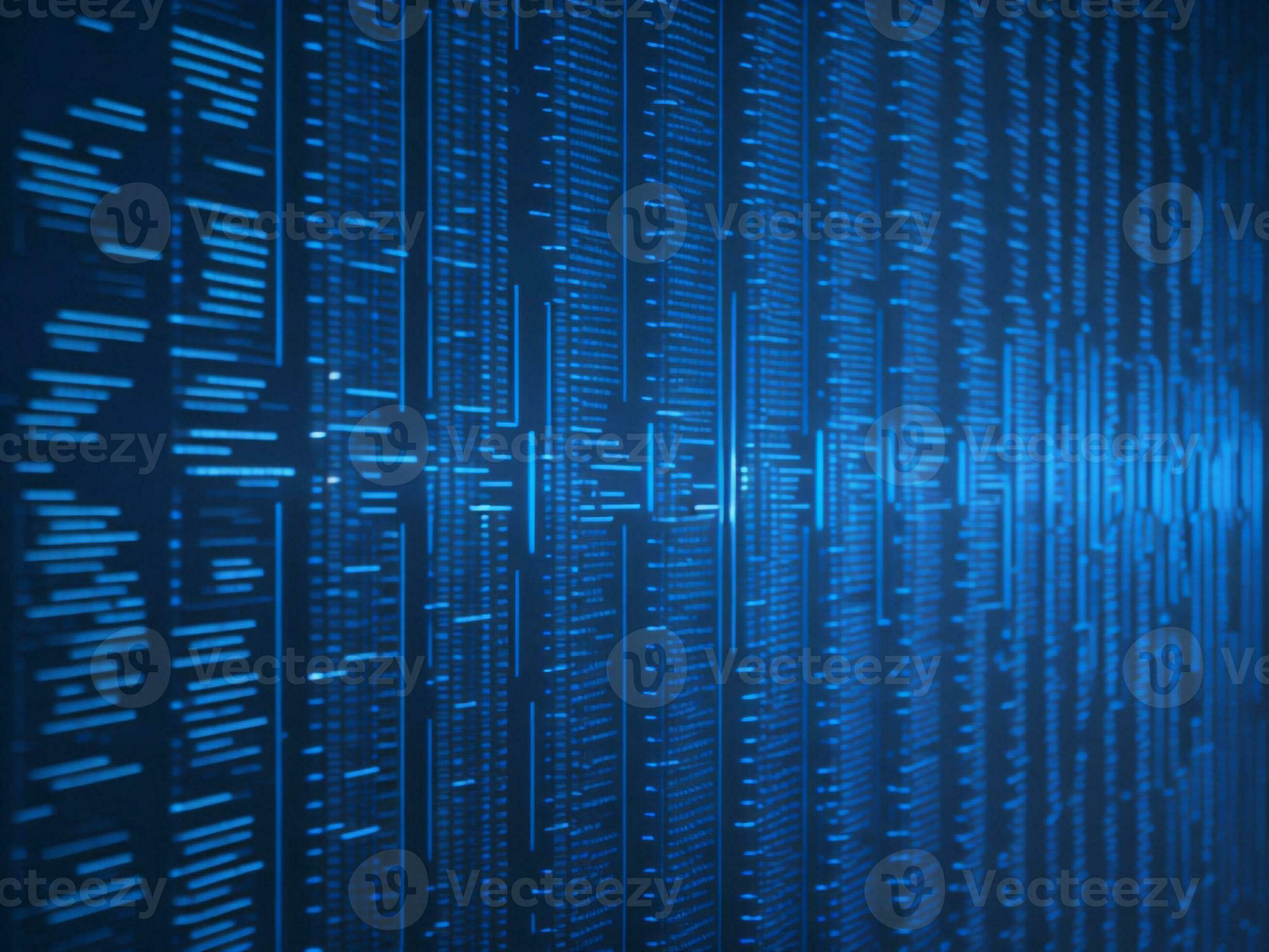 Ai Generated Blue Digital Binary Data On Computer Screen Background Binary Code Background