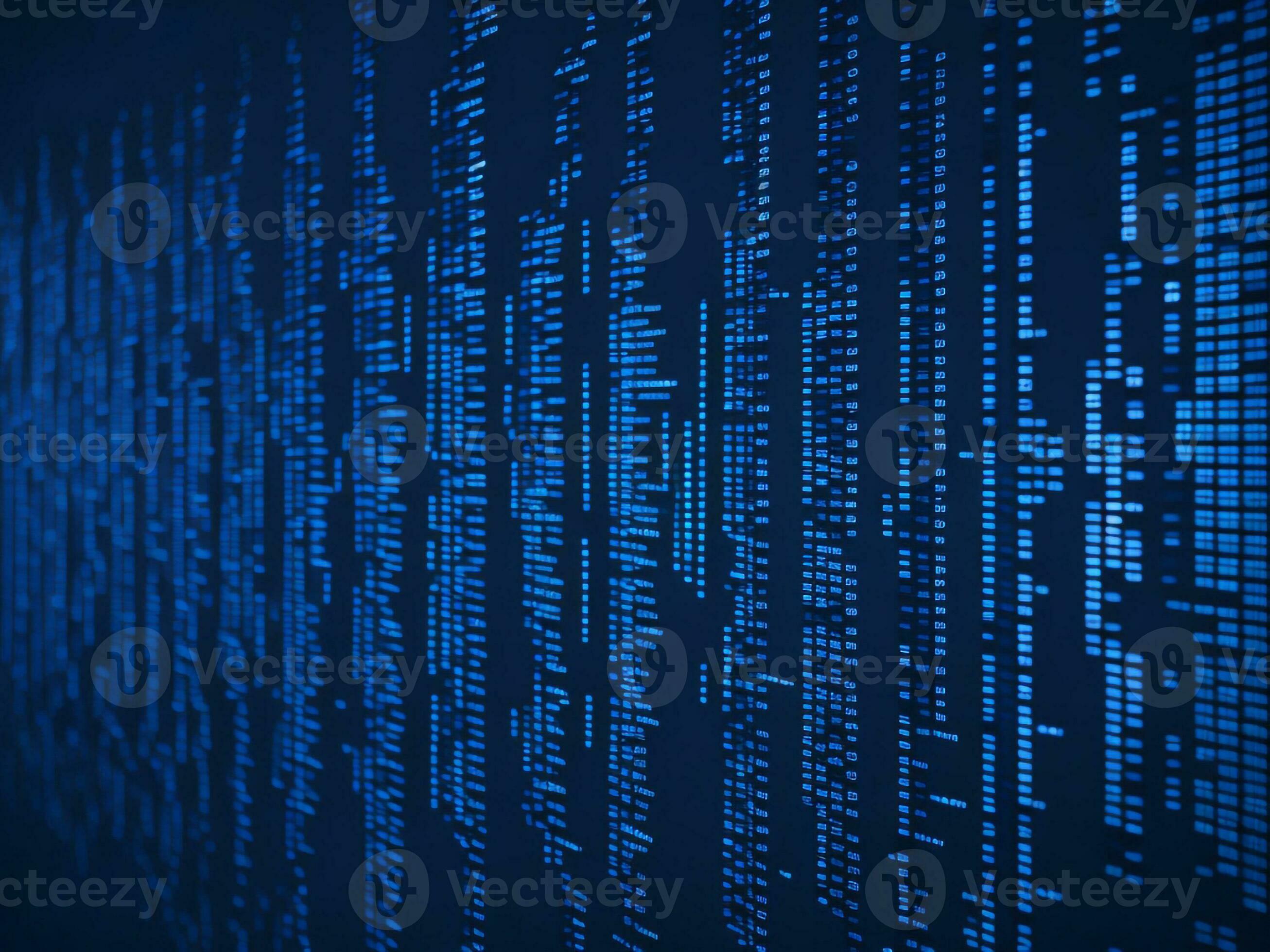 Ai Generated Blue Digital Binary Data On Computer Screen Background Binary Code Background