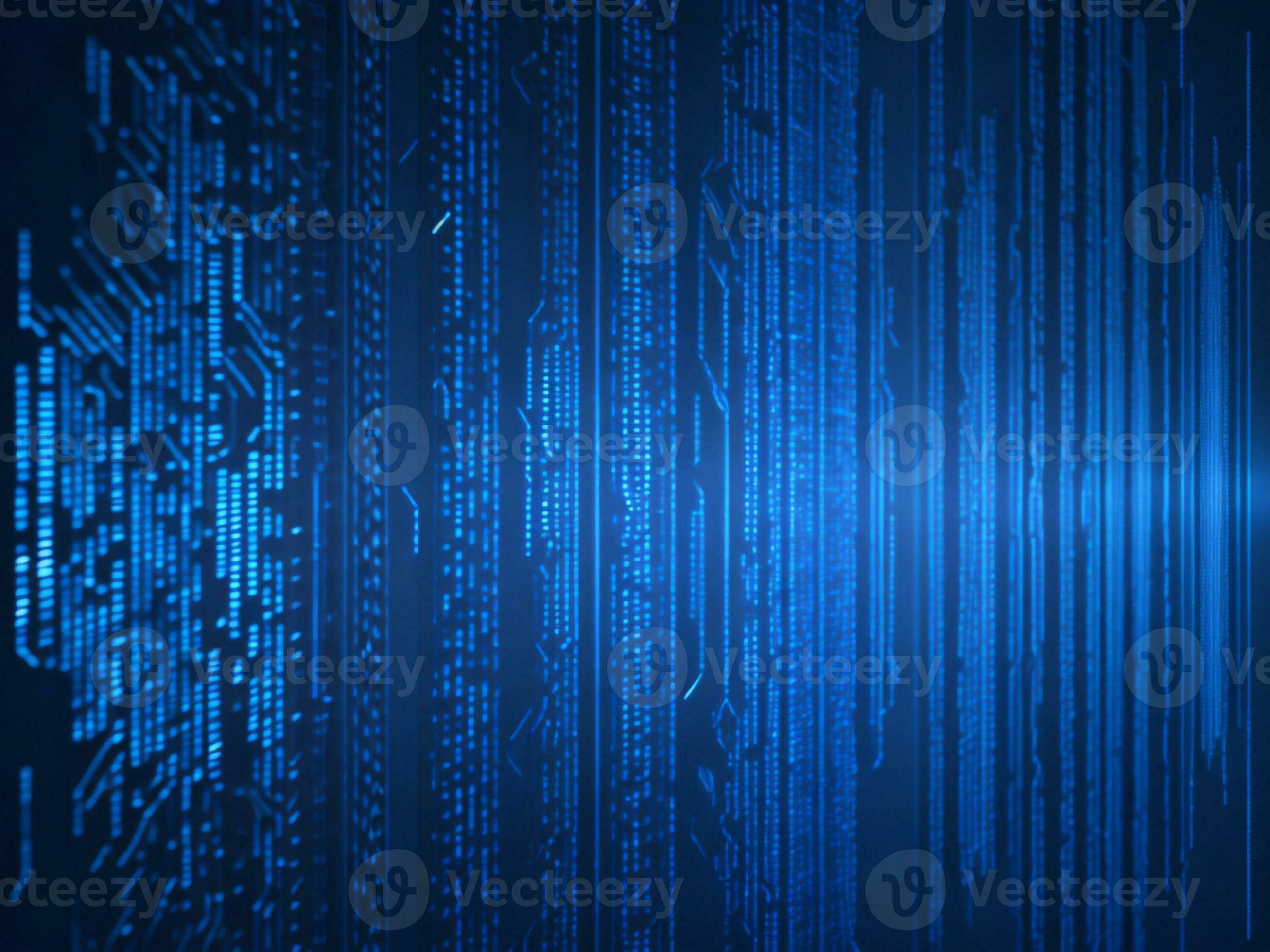 Ai Generated Blue Digital Binary Data On Computer Screen Background Binary Code Background