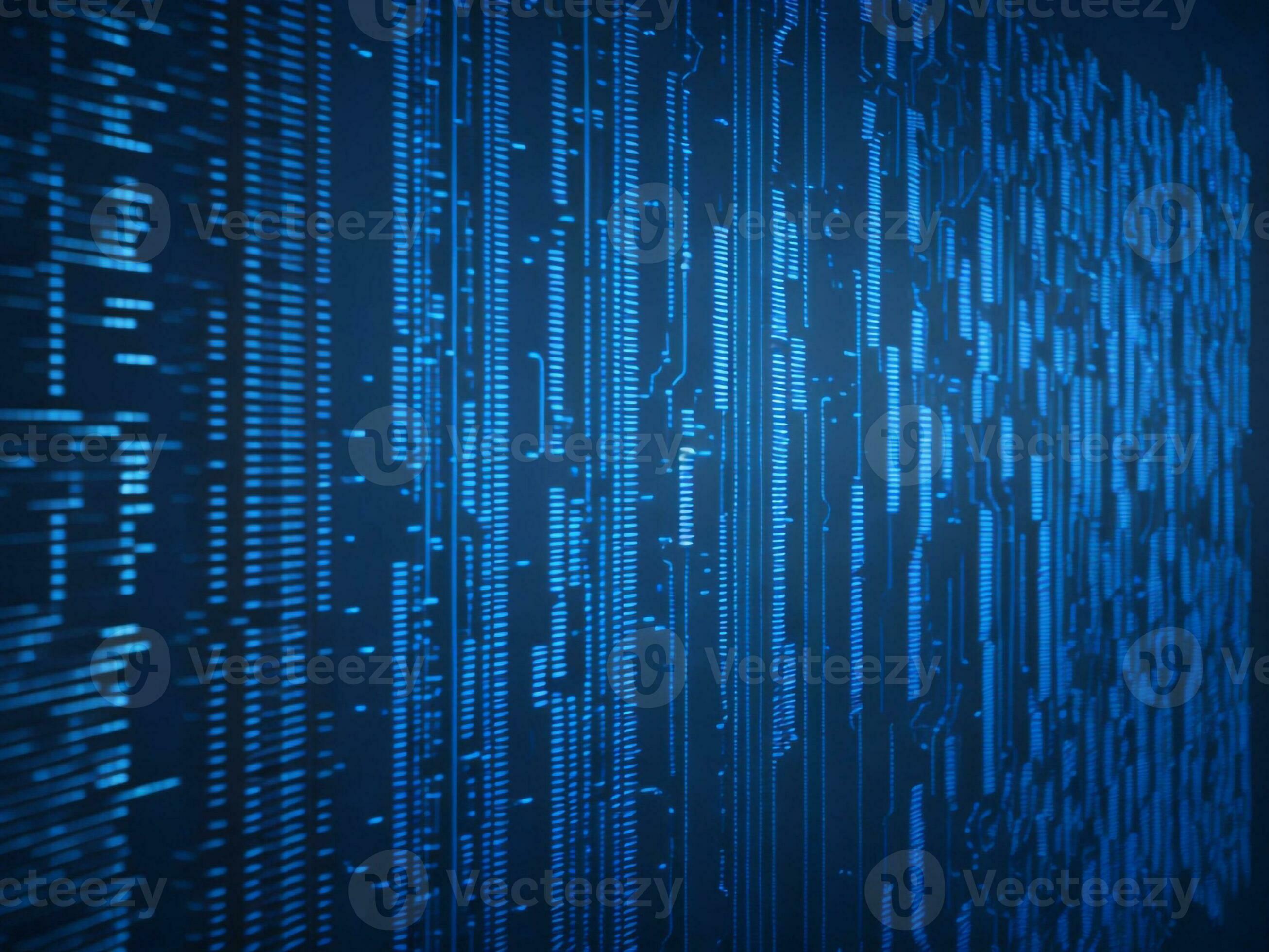 AI generated Blue digital binary data on computer screen background. binary code background ...