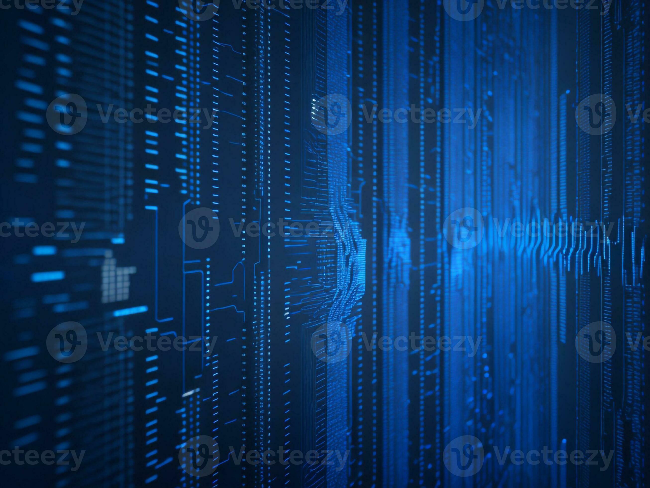 Ai Generated Blue Digital Binary Data On Computer Screen Background Binary Code Background