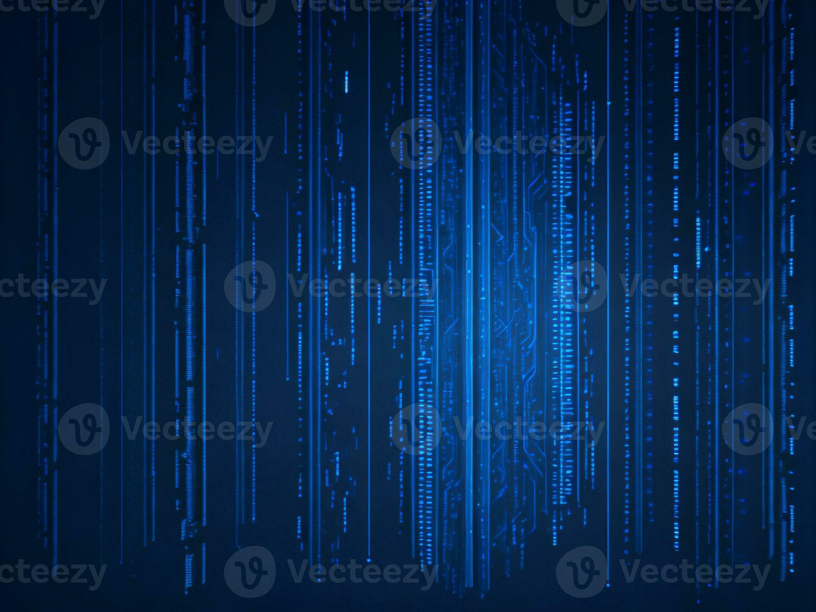 AI generated Blue digital binary data on computer screen background. binary code background ...