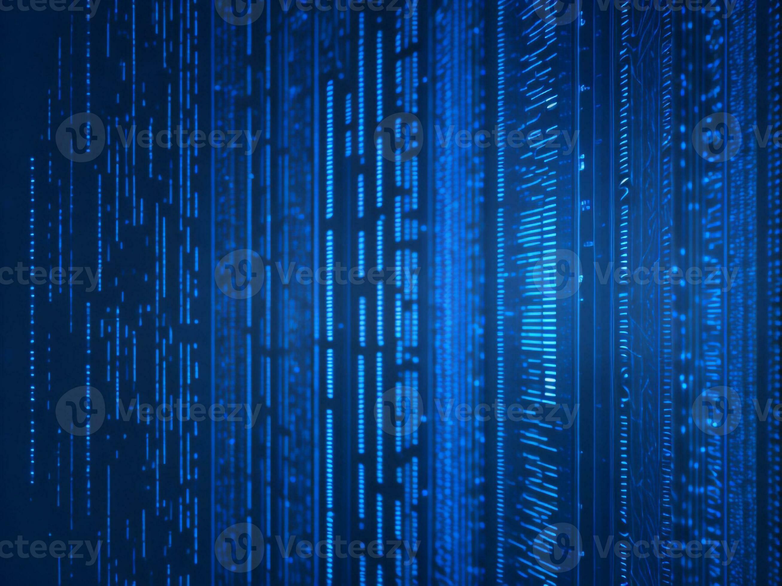 AI generated Blue digital binary data on computer screen background. binary code background ...