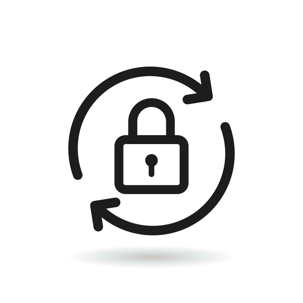 Reset Password Icon Repeat Safety Icon Lock Reload Icon On White Background 35215016 Vector