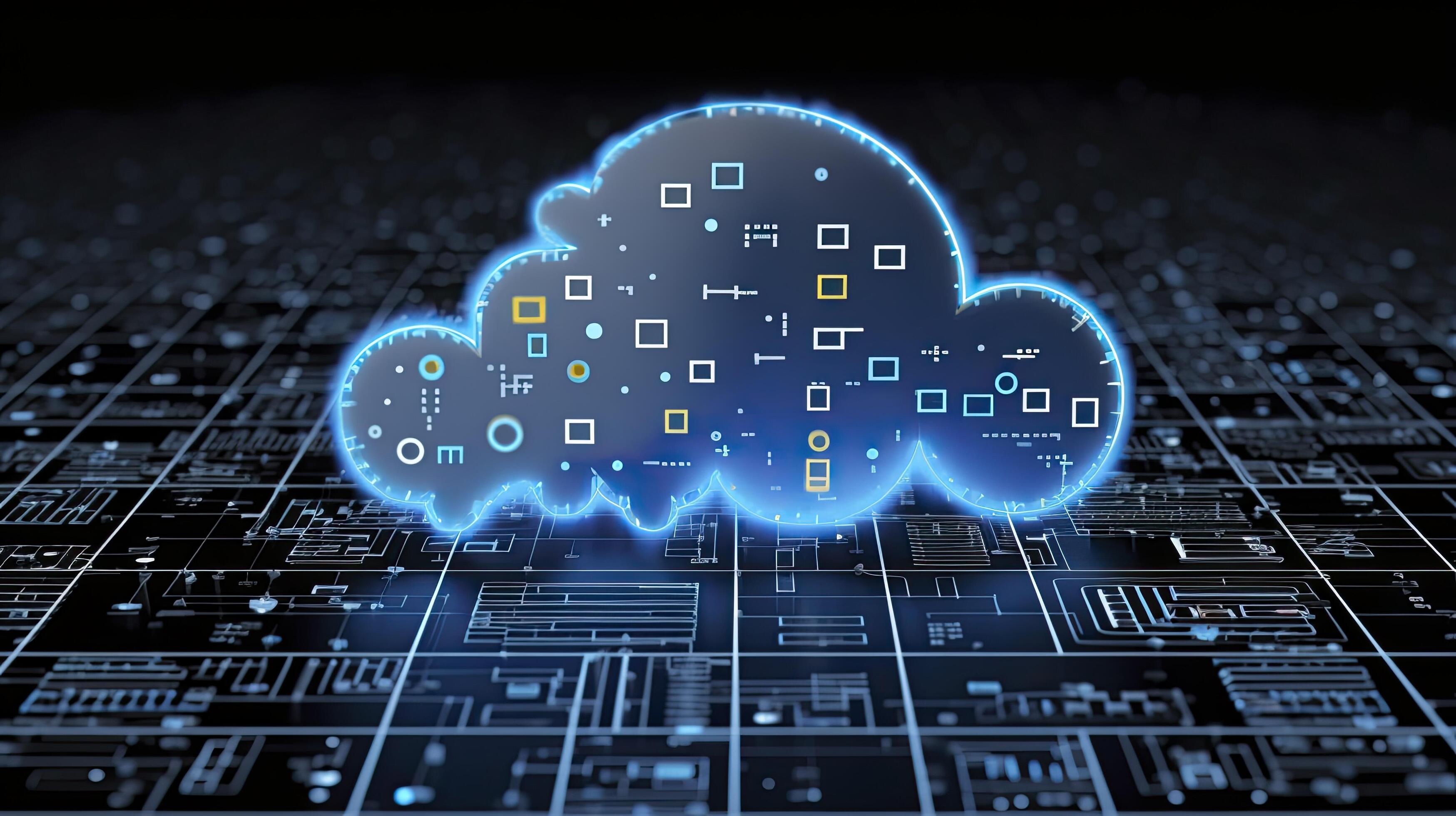Ai Generated Abstract Cloud Computing Technology Concept Generative Ai