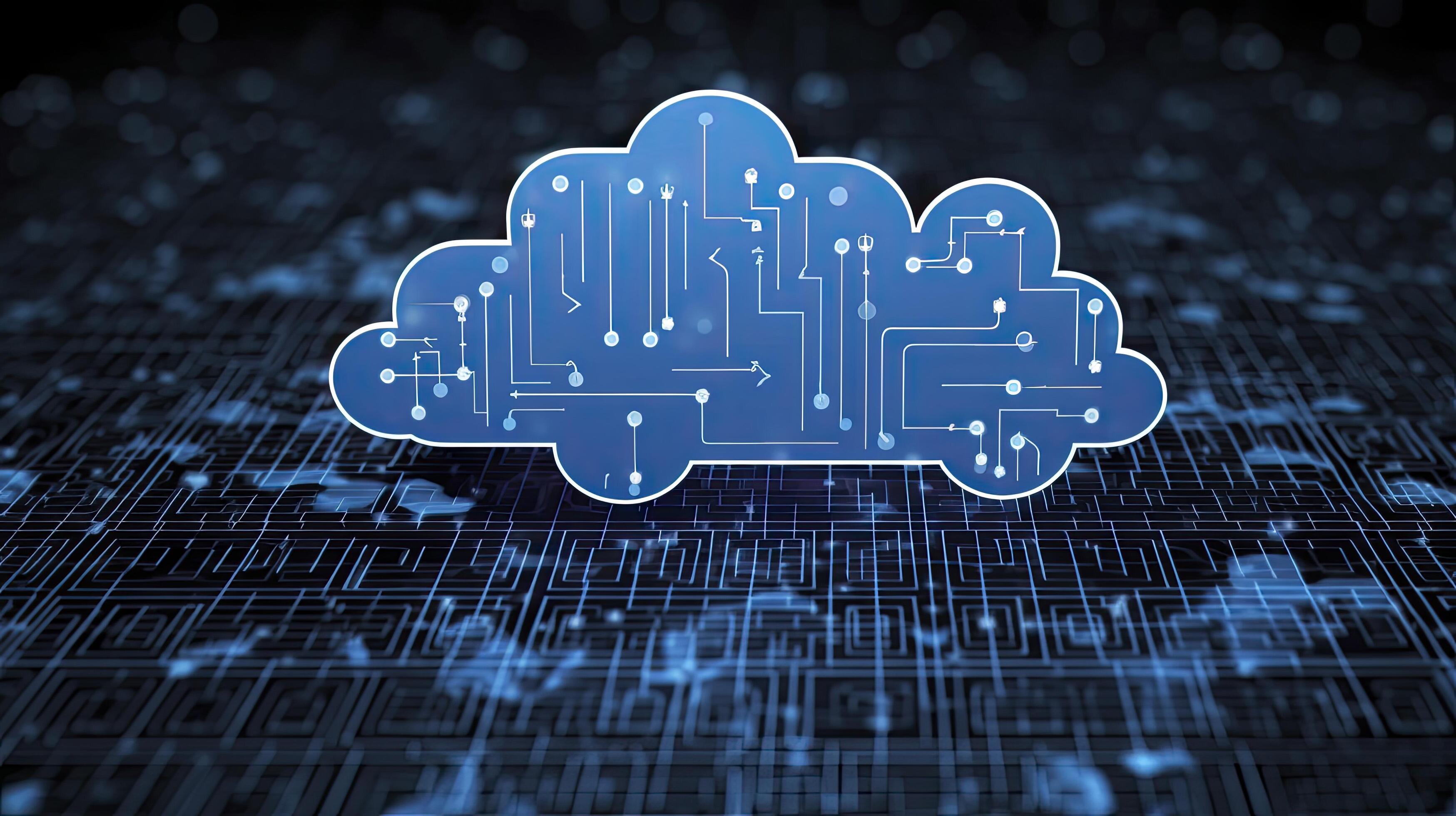 Ai Generated Abstract Cloud Computing Technology Concept Generative Ai
