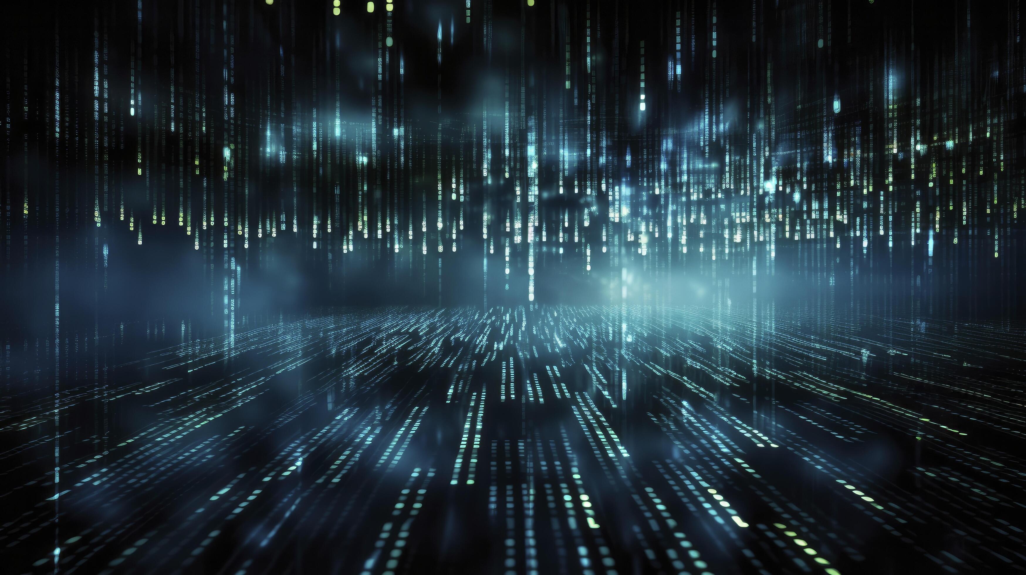 AI generated An abstract digital background with binary code and AI ...