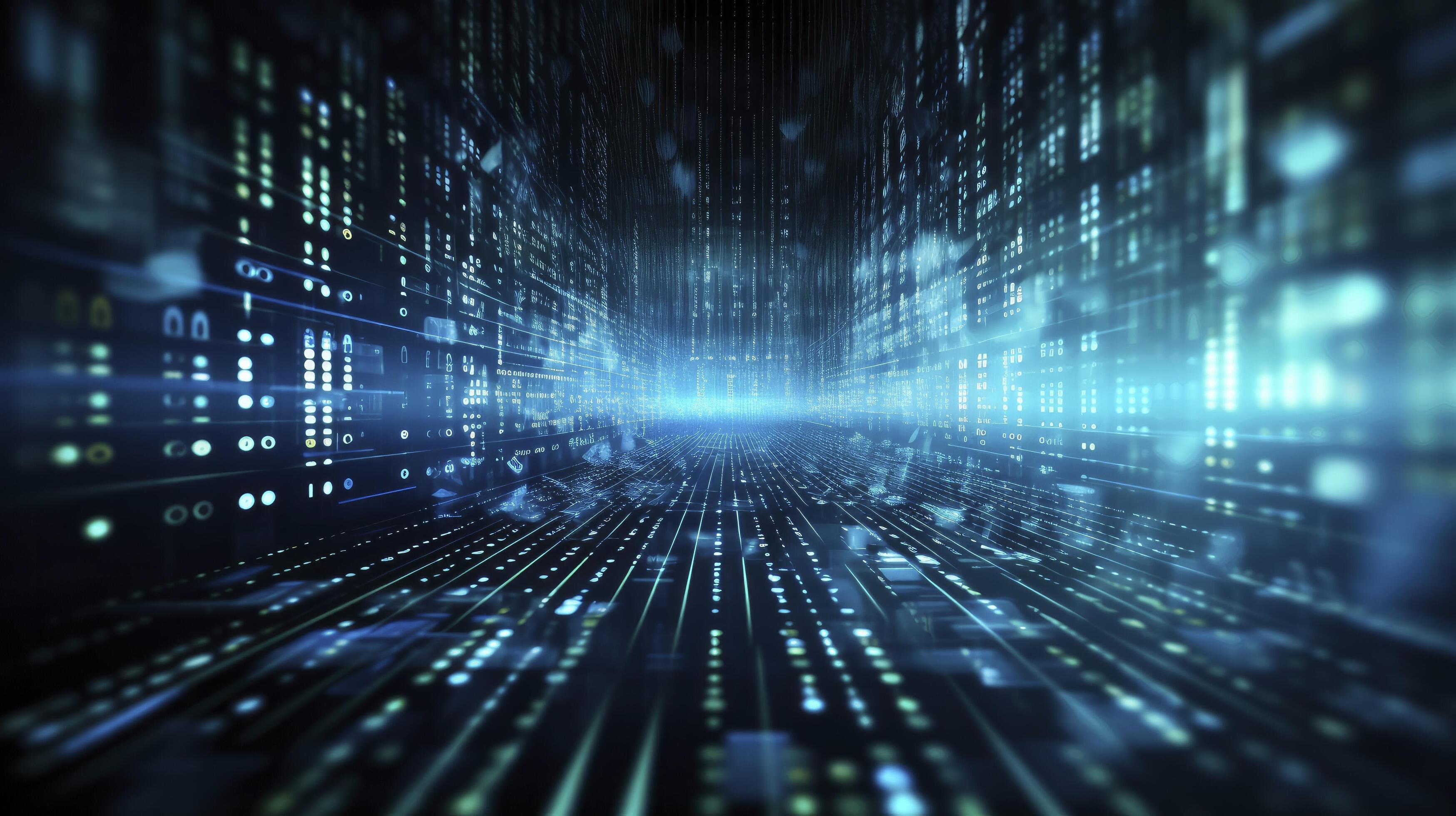 AI generated An abstract digital background with binary code and AI ...