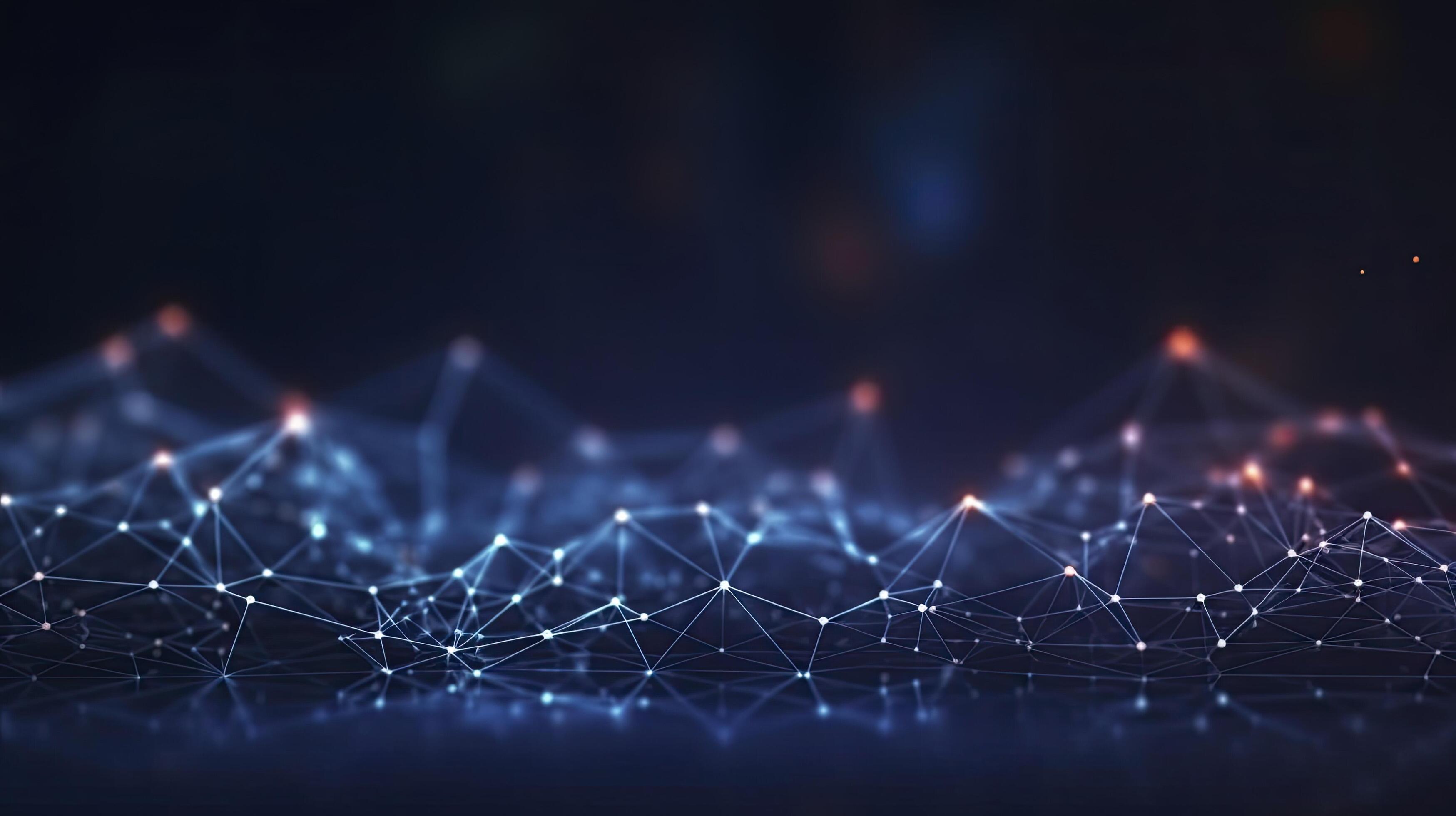 Ai Generated Abstract Connected Dots And Lines Motion Of Digital Data Flow Ai Generated