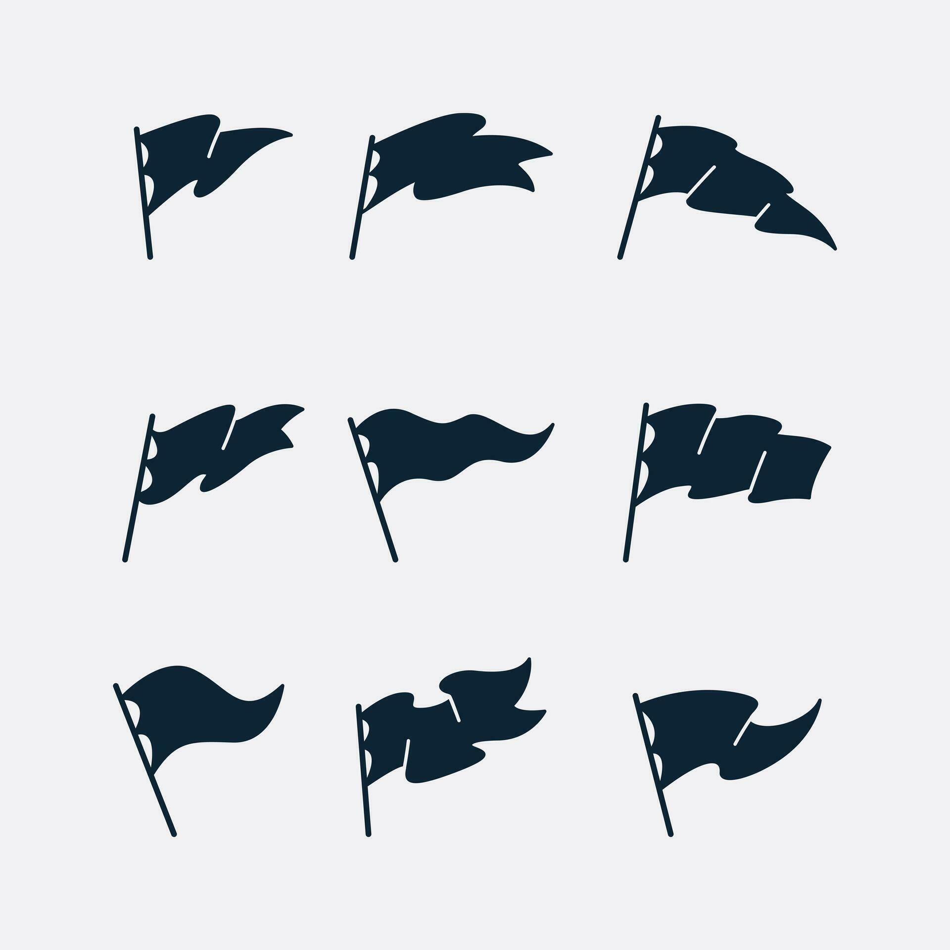 Flag Fluttering Flying Flag Vector Collection 35217018 Vector Art at ...