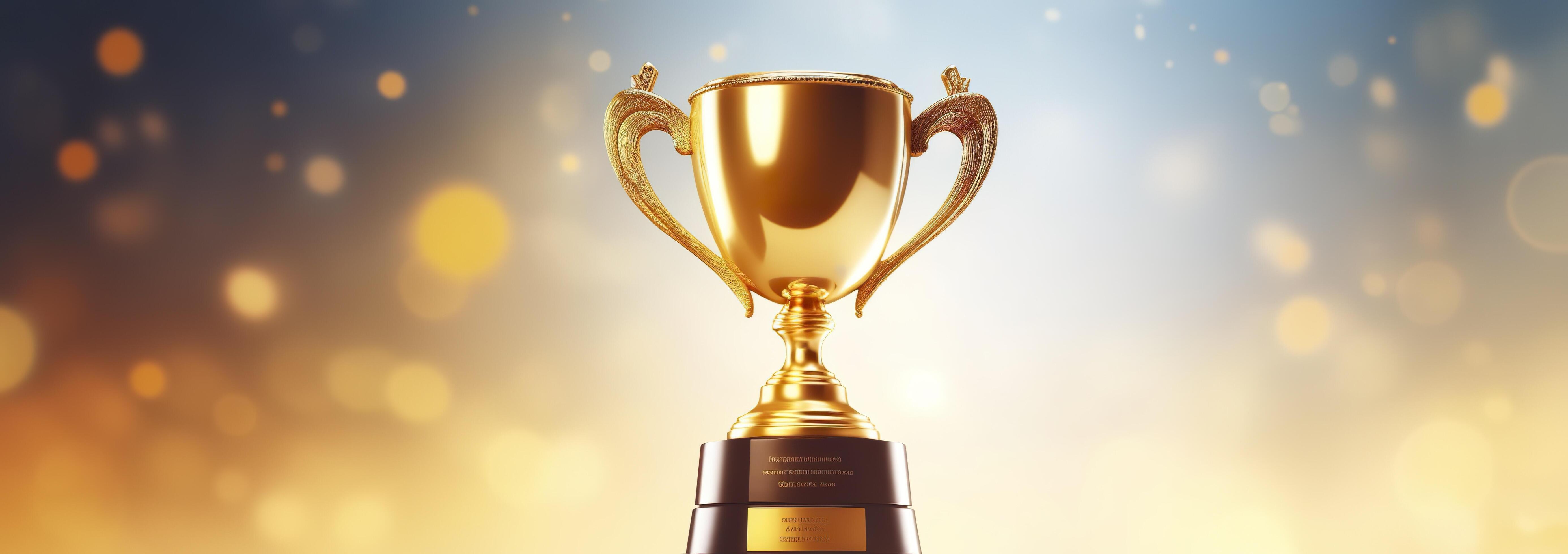AI generated Champion golden trophy for winner background. Success and ...