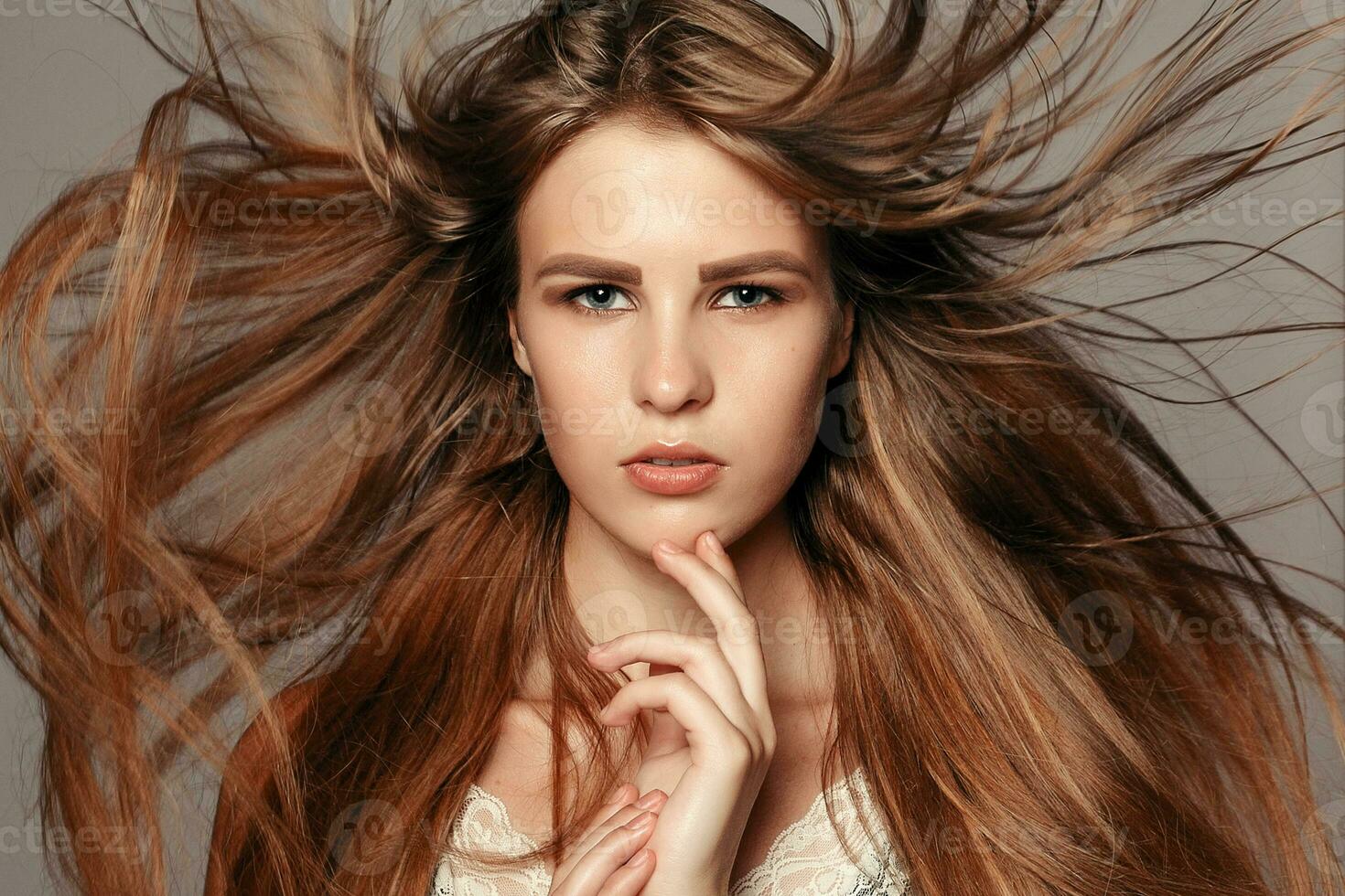 Model blonde girl. Beautiful brown hair Girl. 35220751 Stock Photo at ...