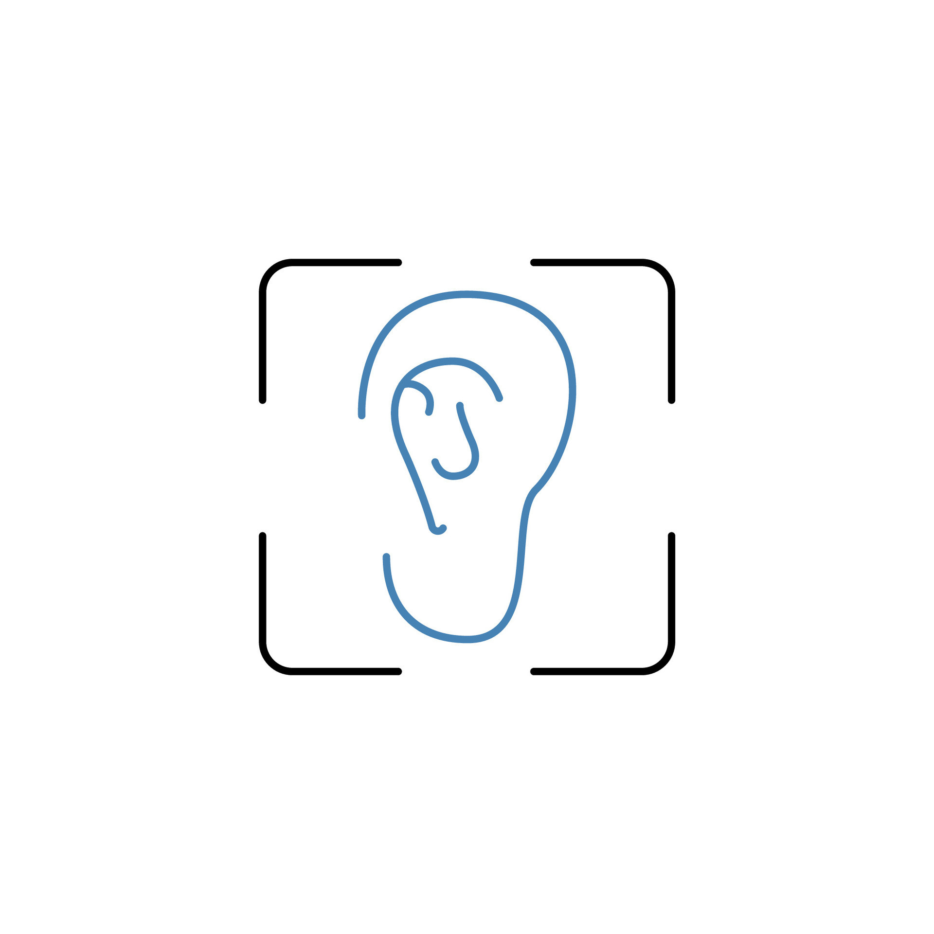 Ear Recognition Concept Line Icon Simple Element Illustrationear