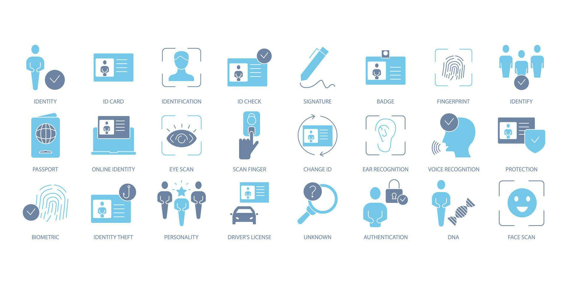 Identity icons set. Set of editable stroke icons.Vector set of Identity 35224289 Vector Art at ...