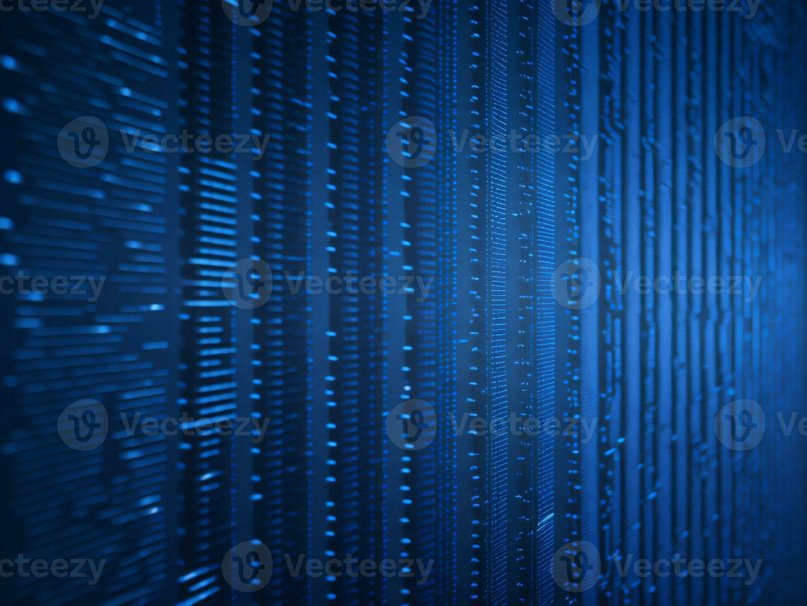 AI generated Blue digital binary data on computer screen background ...