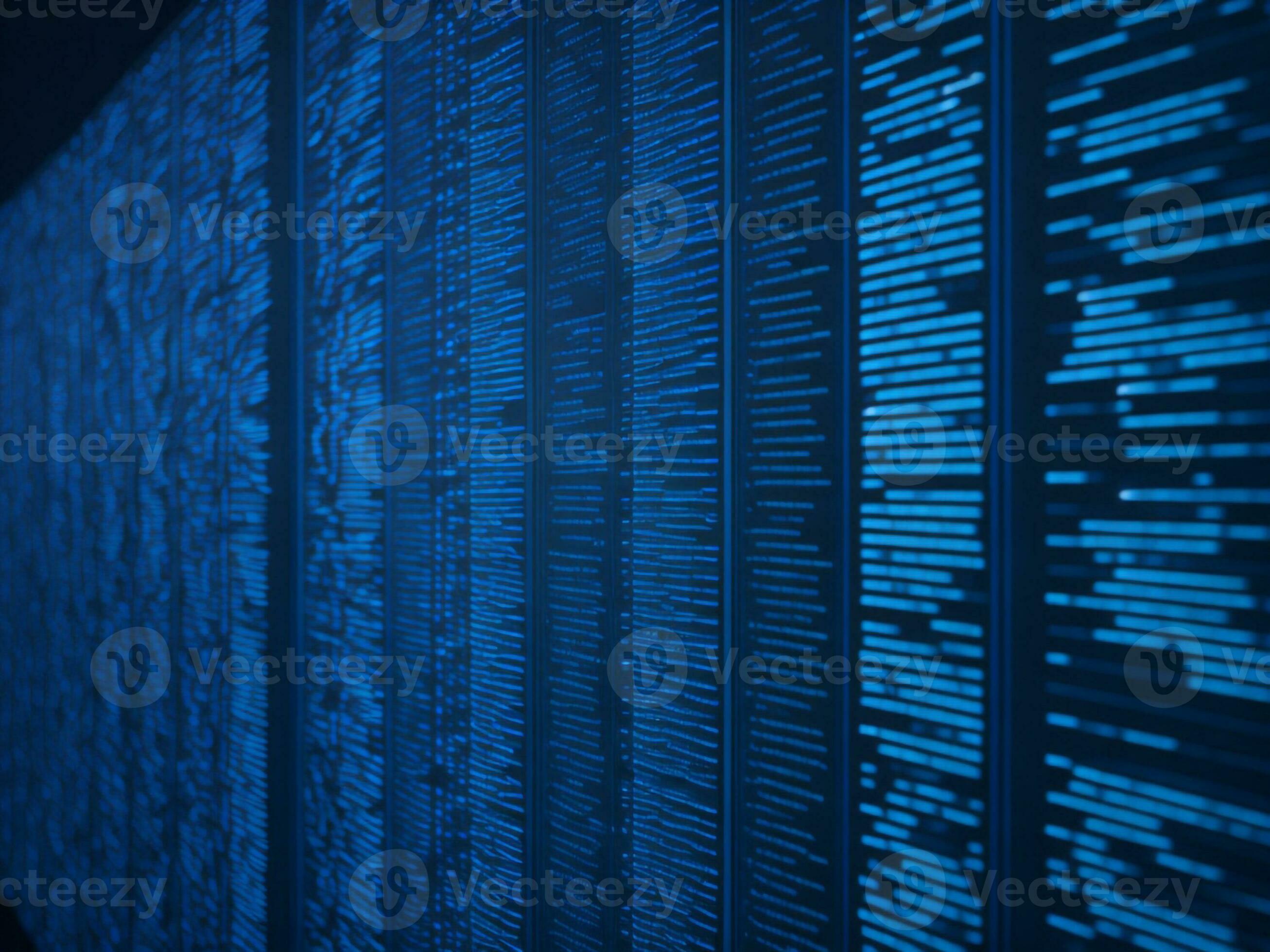 AI generated Blue digital binary data on computer screen background. binary code background ...