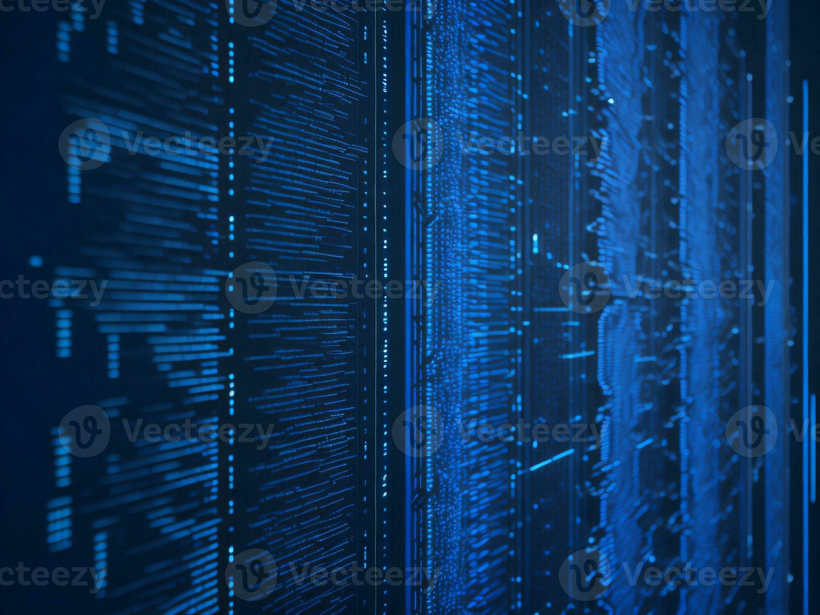 Ai Generated Blue Digital Binary Data On Computer Screen Background Binary Code Background